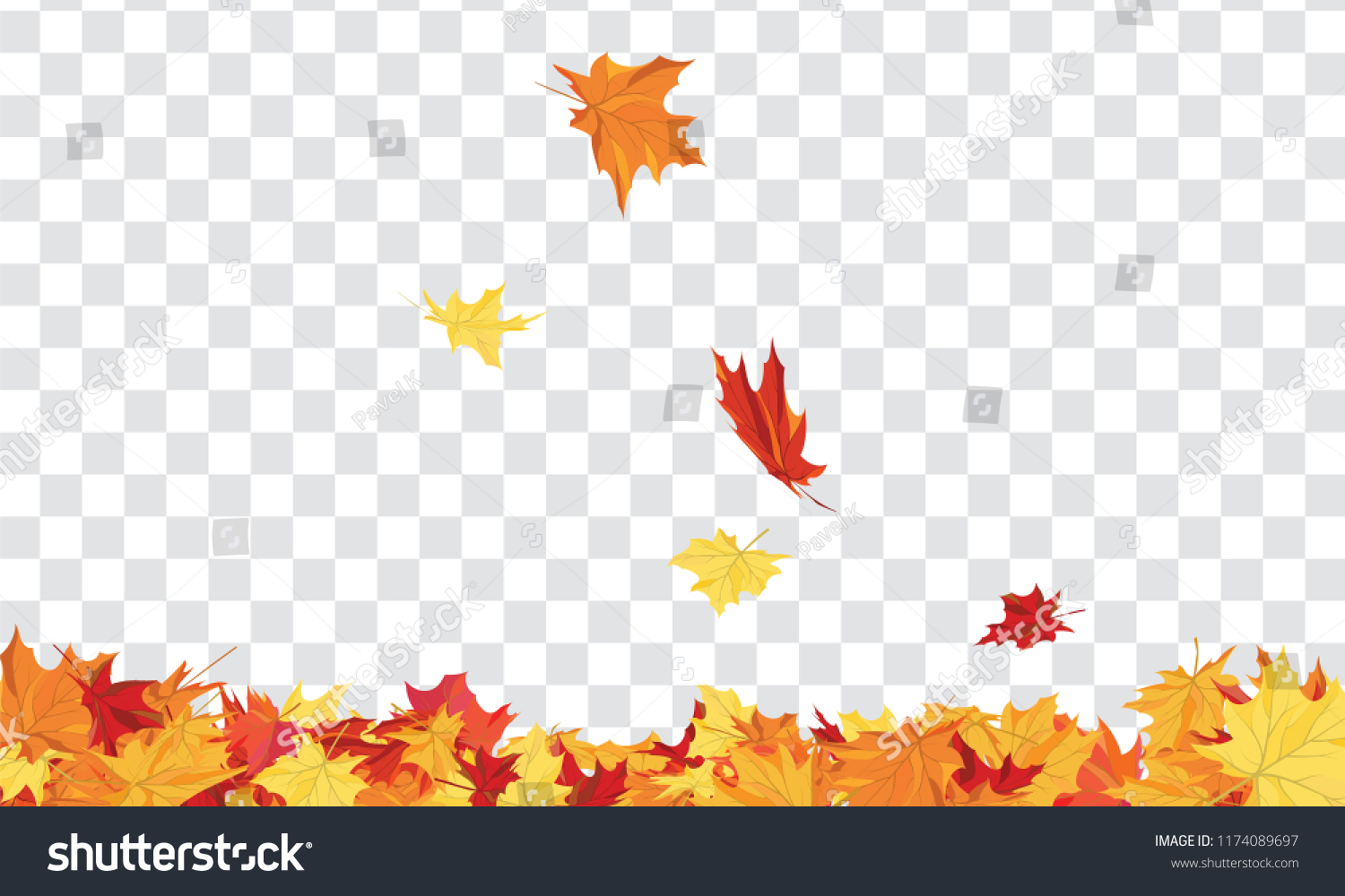 Autumn Frame Falling Maple Leaves On Stock Vector (Royalty Free) 1174089697