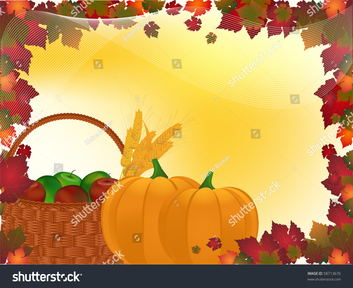 Autumn Harvest Background Stock Vector (Royalty Free) 58713676 ...