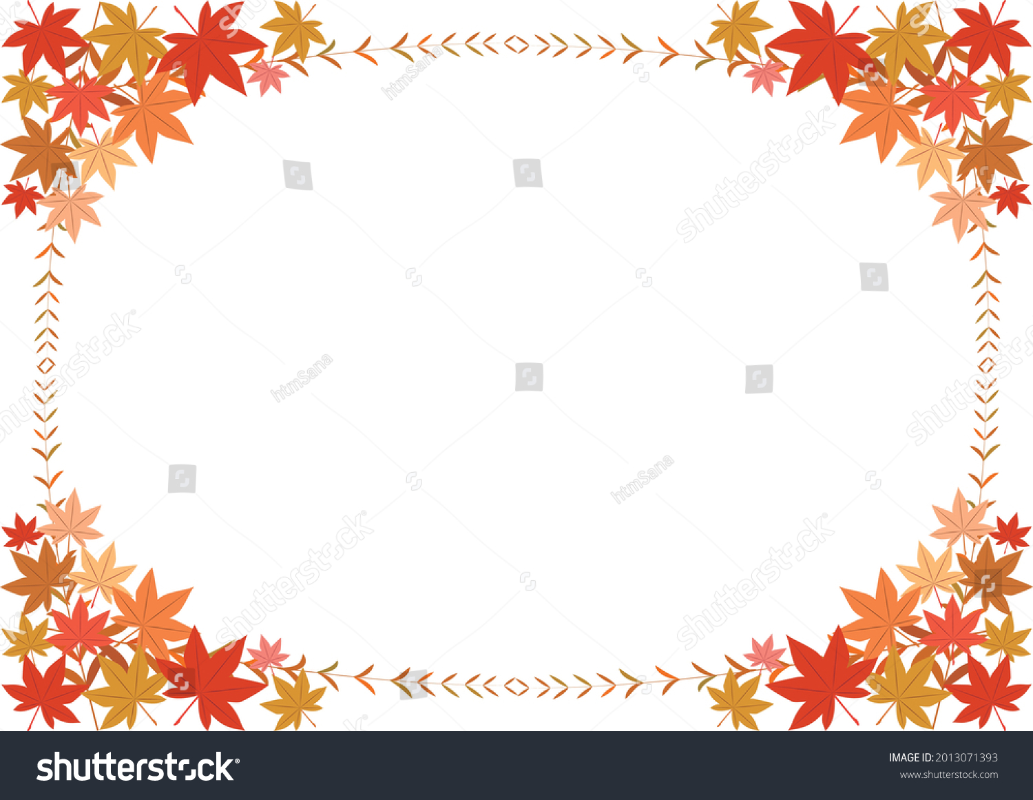 Autumn Leaves Corner Frame Border Background Stock Vector (Royalty Free ...