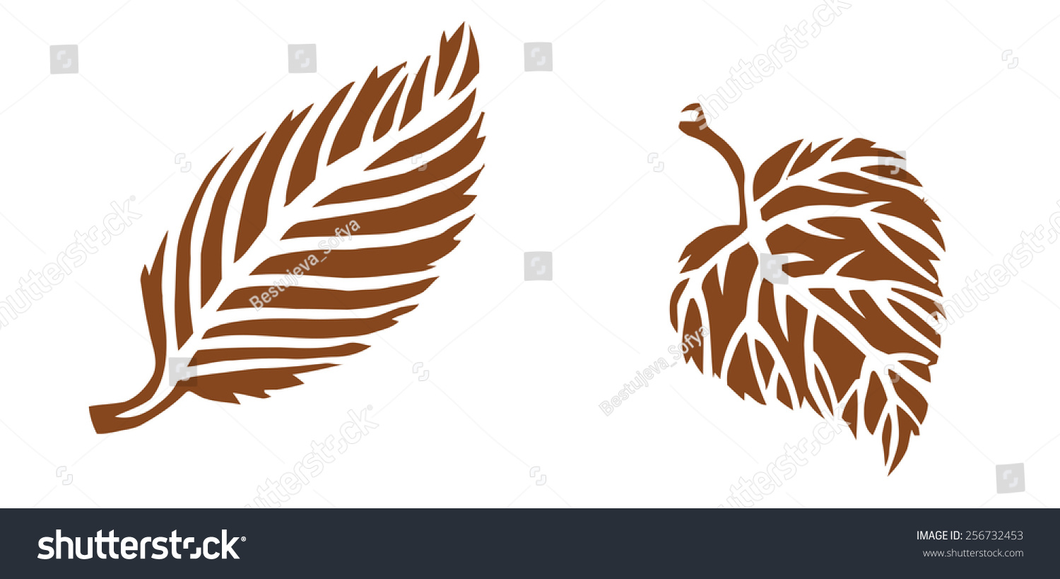 Autumn Leaves Stencil Stock Vector (Royalty Free) 256732453