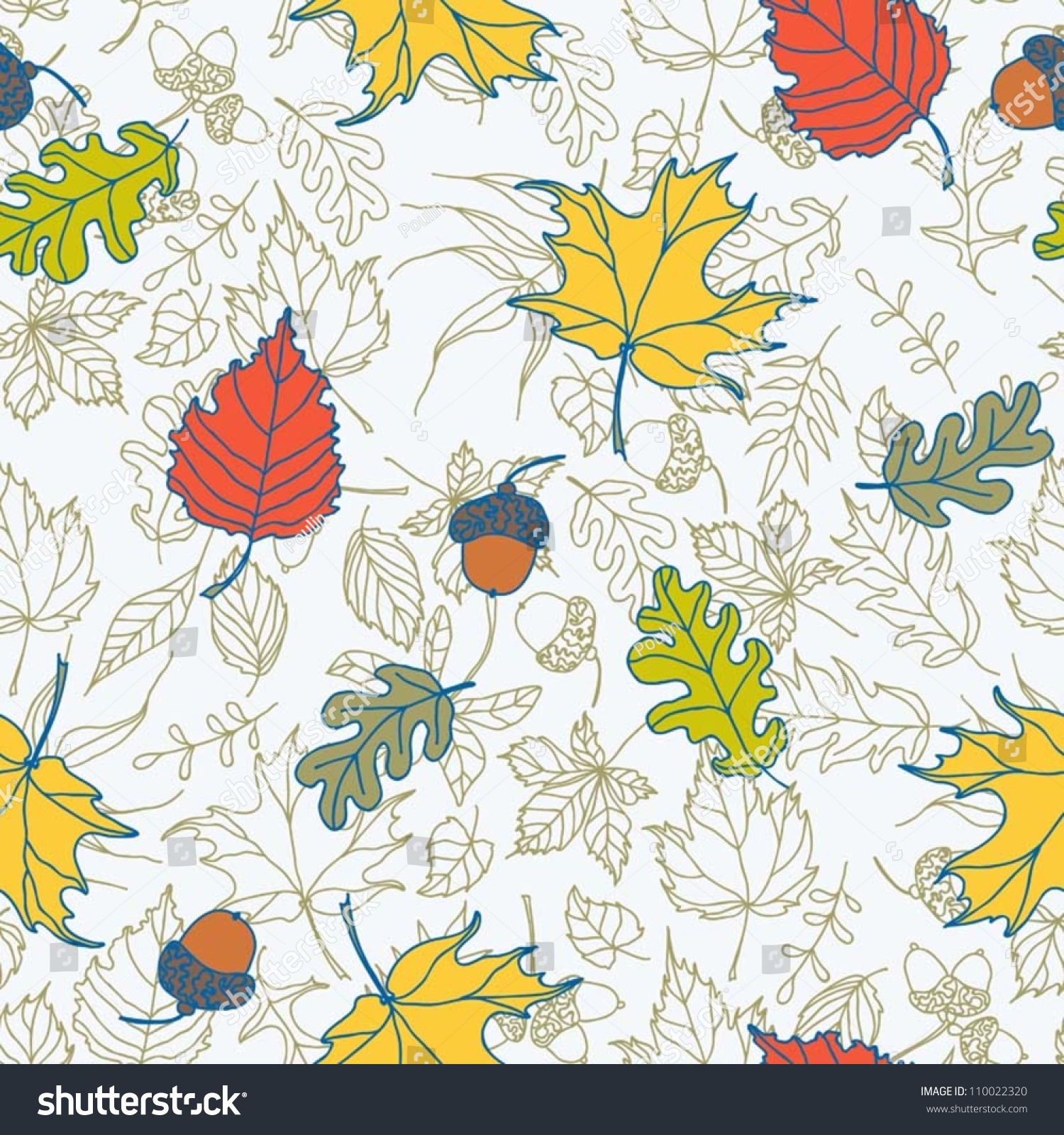 Autumn Seamless Pattern Background Leaves Stock Vector (Royalty Free ...