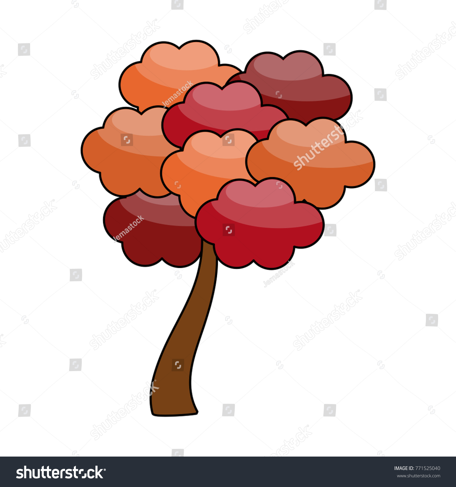 Autumn Tree Symbol Stock Vector (Royalty Free) 771525040