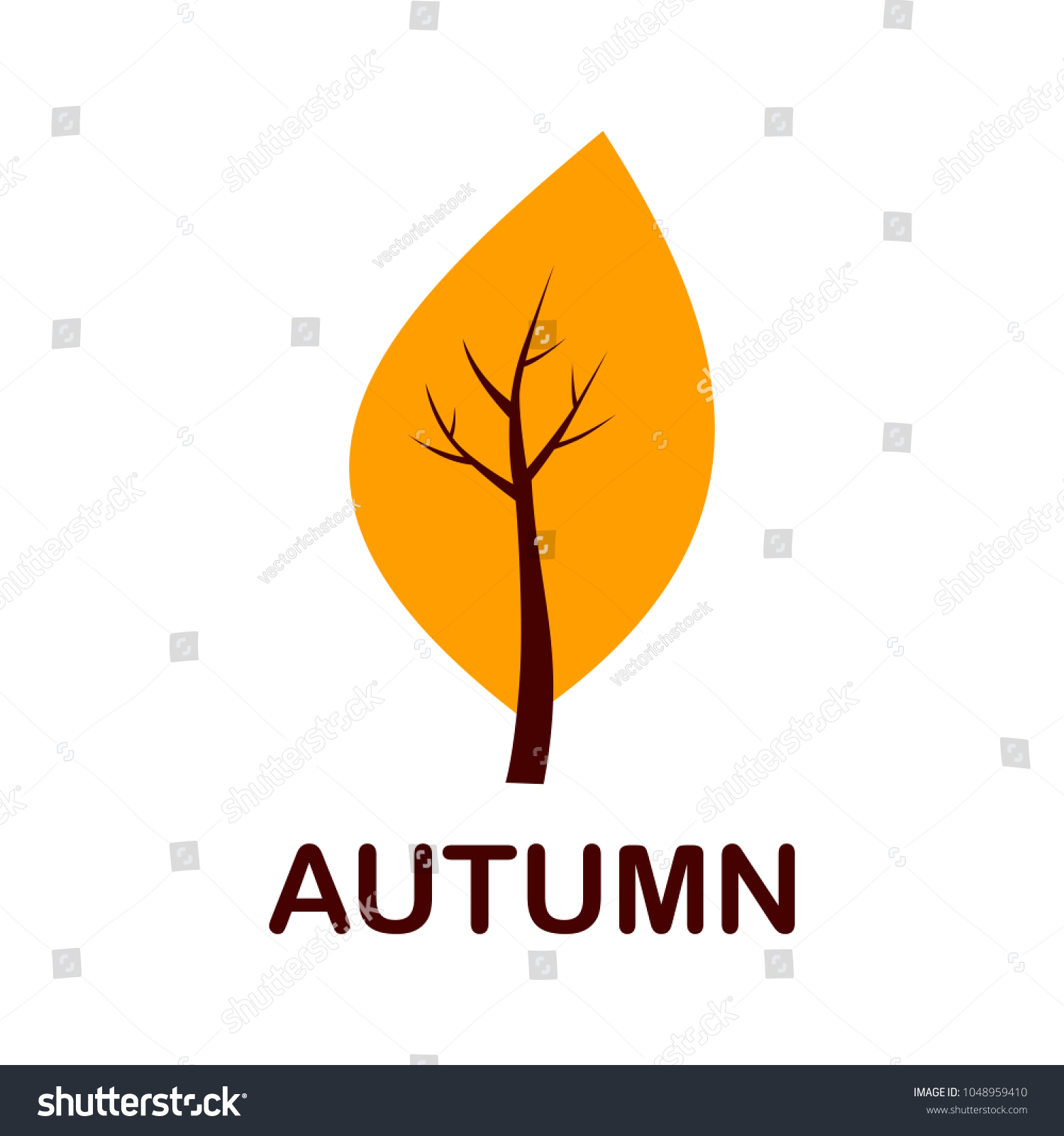 Autumn Tree Vector Illustration Logo Icon Stock Vector (Royalty Free ...