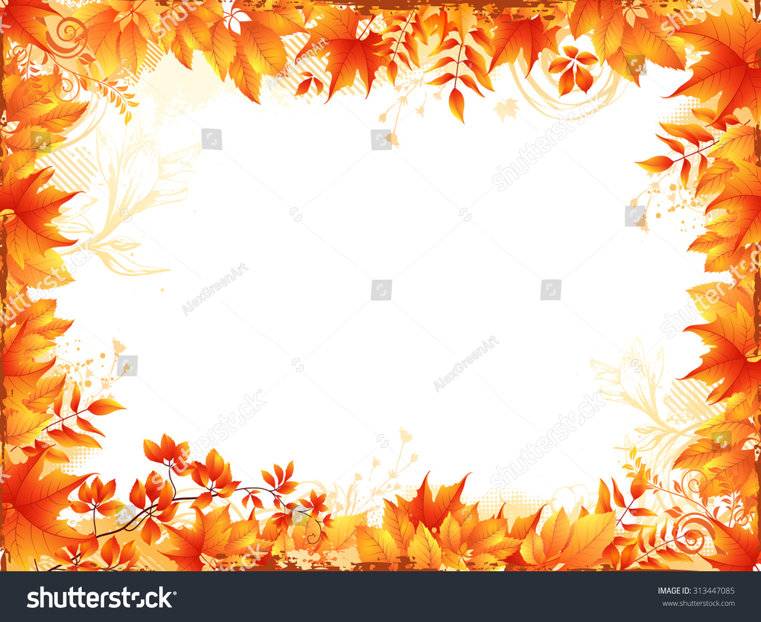 Autumn Vector Leaves Background Stock Vector (Royalty Free) 313447085 ...