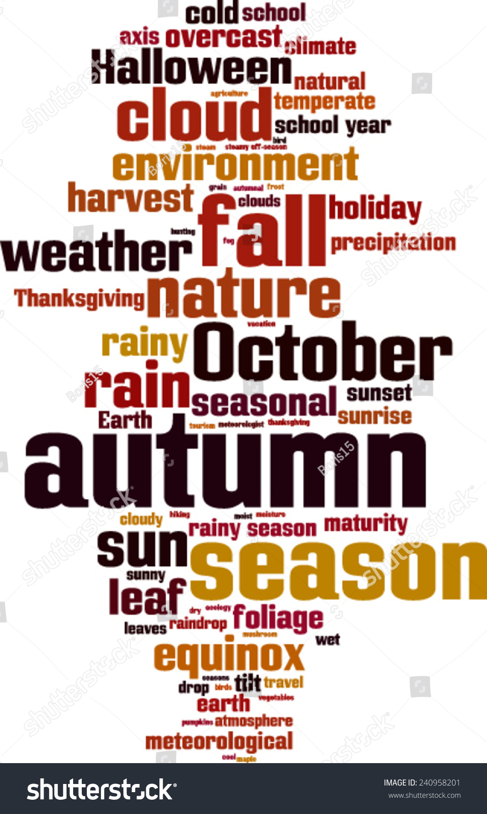 Autumn Word Cloud Concept. Vector Illustration - 240958201 : Shutterstock