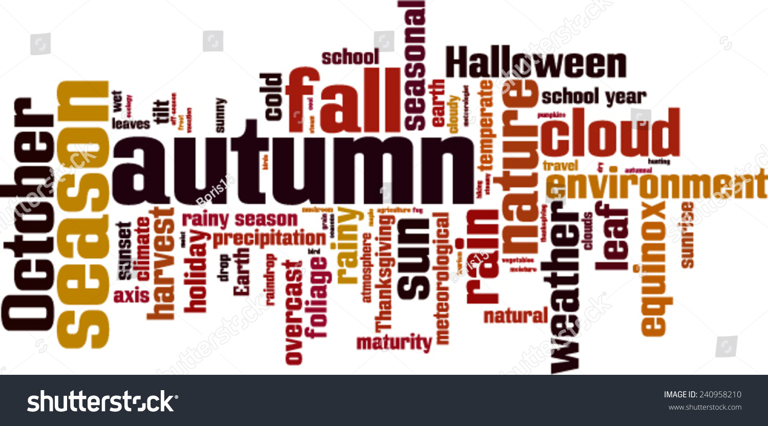 Autumn Word Cloud Concept Vector Illustration Stock Vector (Royalty ...
