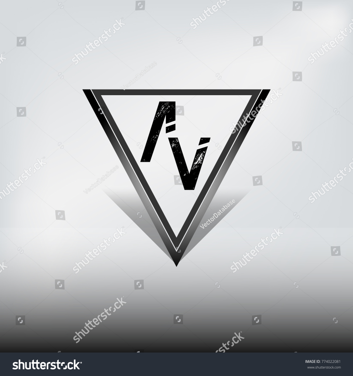 Av Dark Triangle Logo Highlight Shadow Stock Vector (Royalty Free ...