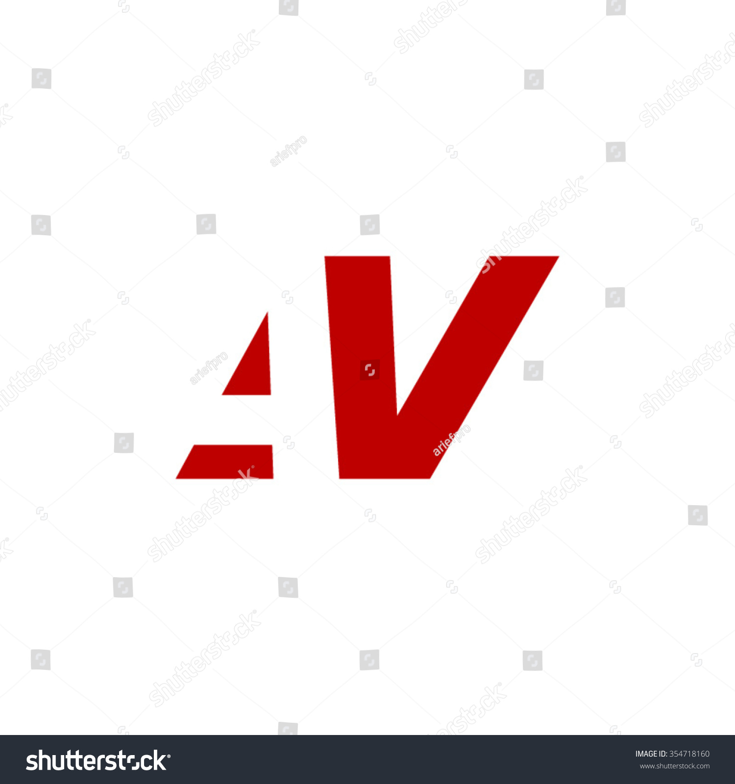 Av Negative Space Letter Logo Red Stock Vector (Royalty Free) 354718160 ...