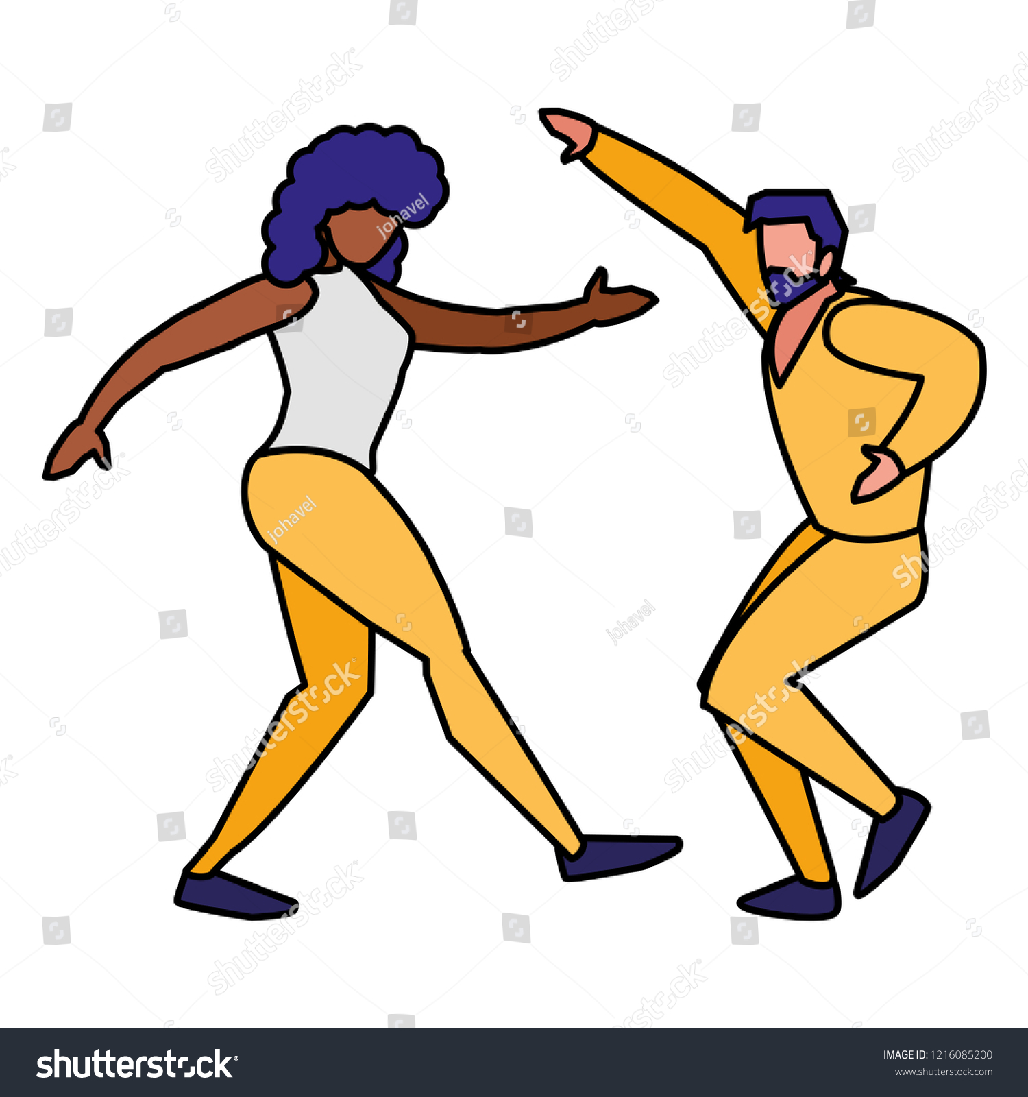 Avatar Couple Dancing Design Stock Vector (Royalty Free) 1216085200