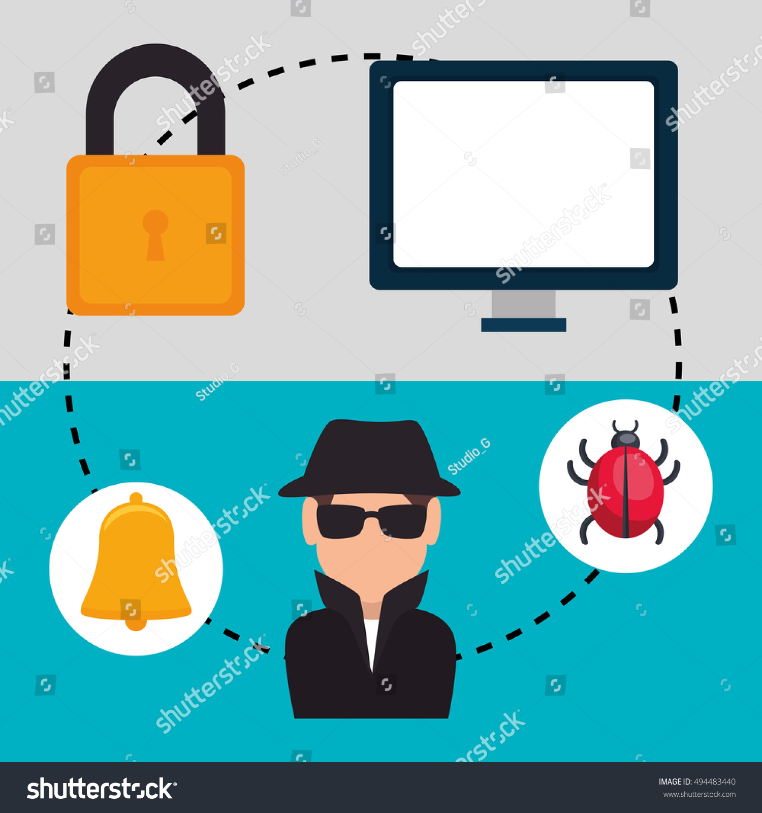Avatar Criminal Hacker Stock Vector (Royalty Free) 494483440