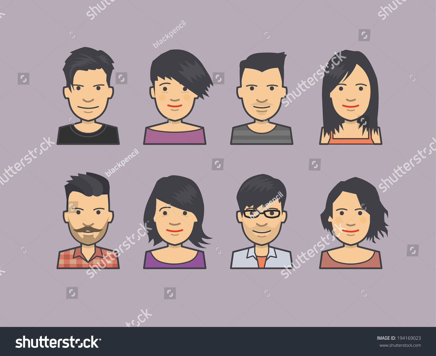 Avatar Face Icon Stock Vector (Royalty Free) 194169023 | Shutterstock