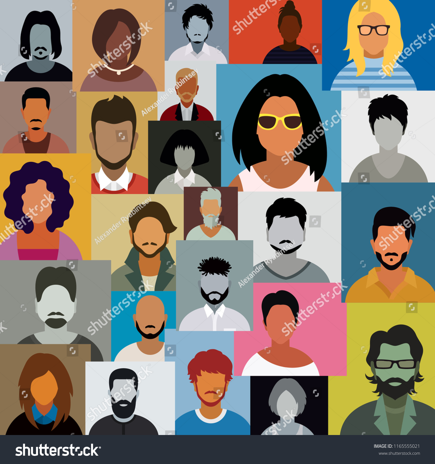 Avatar Face Icons Stock Vector (Royalty Free) 1165555021