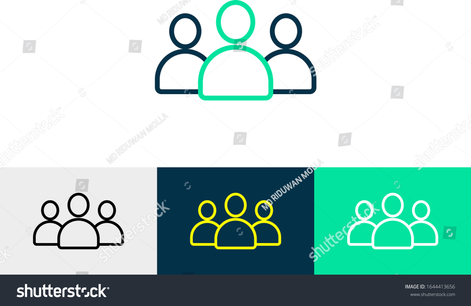 Avatar Line Art Icon Vector Stock Vector (Royalty Free) 1644413656