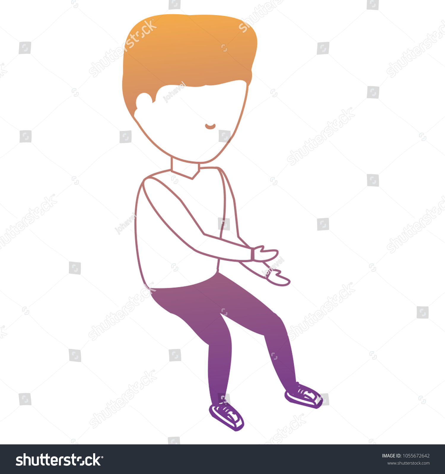 Avatar Man Sitting Icon: vector de stock (libre de regalías) 1055672642 ...