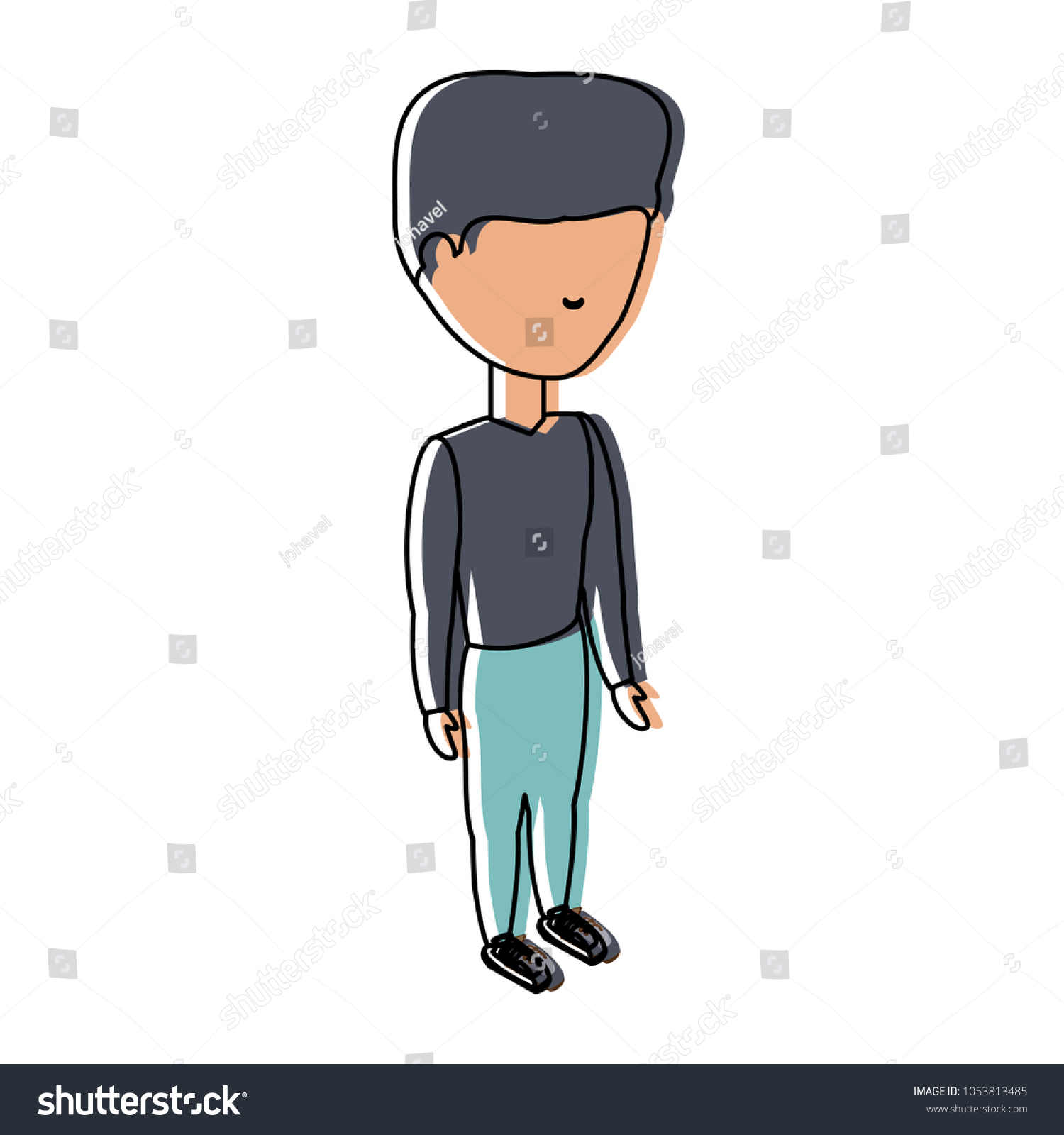 Avatar Man Standing Design Stock Vector (Royalty Free) 1053813485 ...