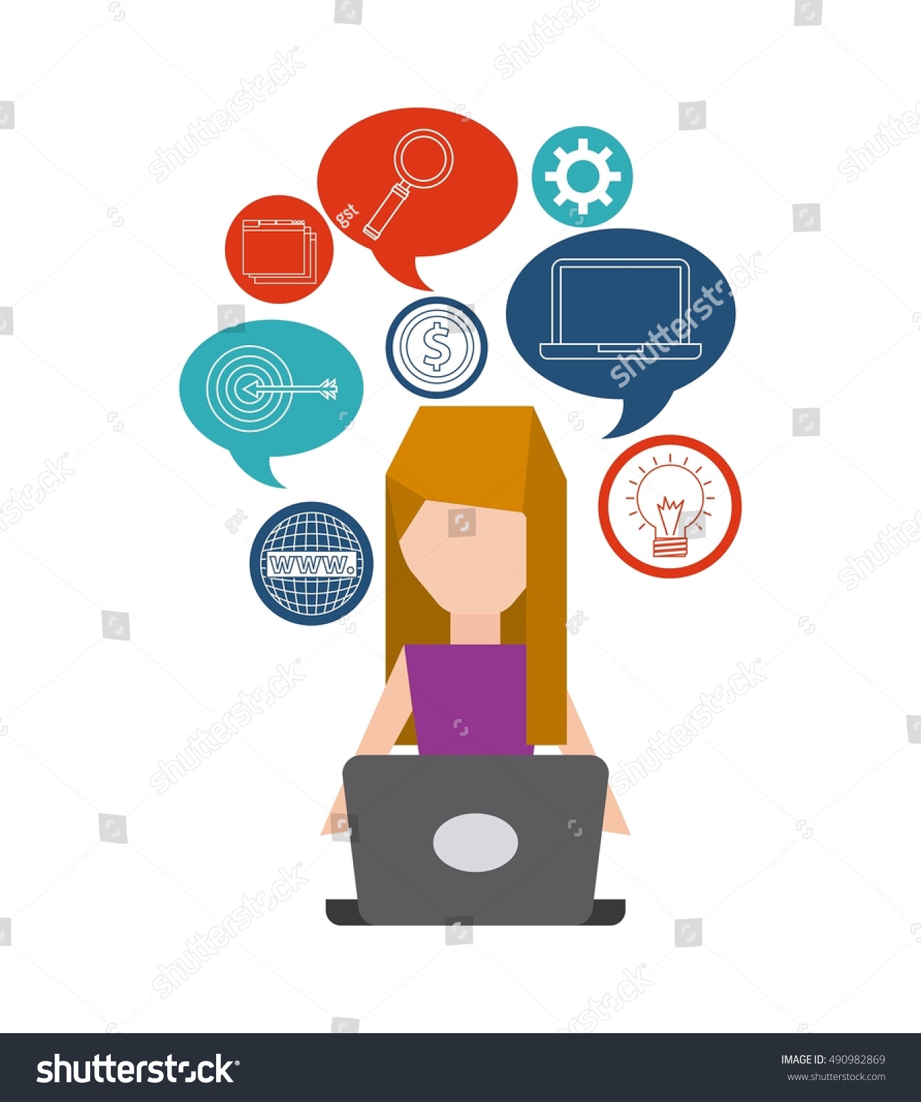 Avatar Person User Computer Vector Illustration Stock Vector (Royalty ...