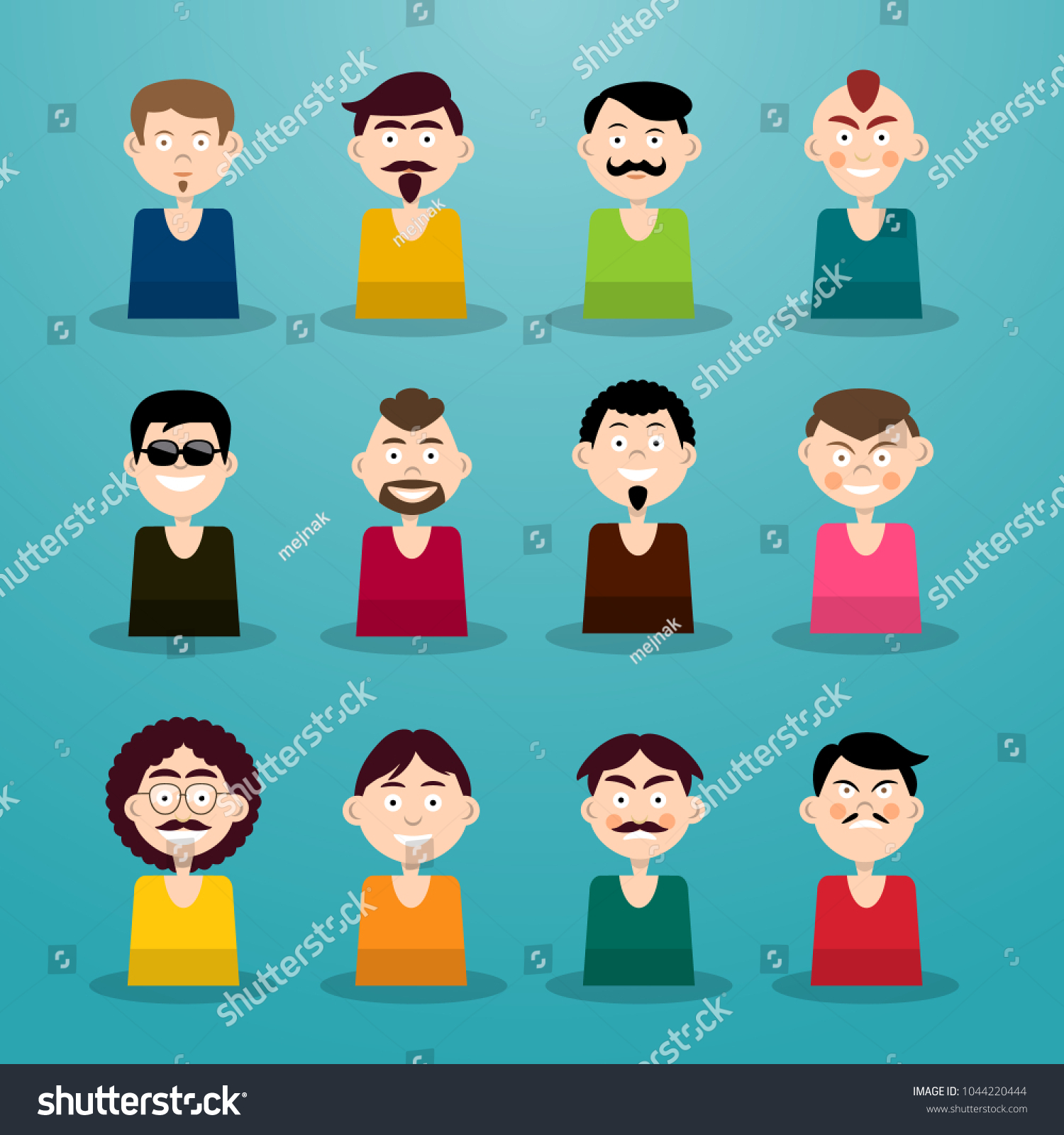 Avatar Set Men Users Icons Stock Vector (Royalty Free) 1044220444 ...