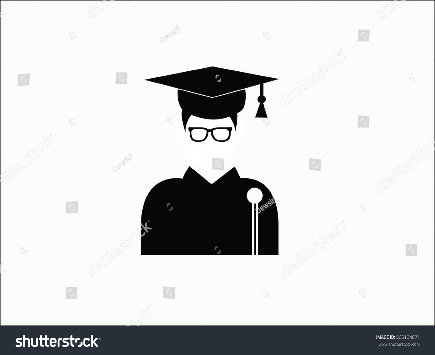 Avatar Graduation Cap Icon Stock Vector (Royalty Free) 565134871
