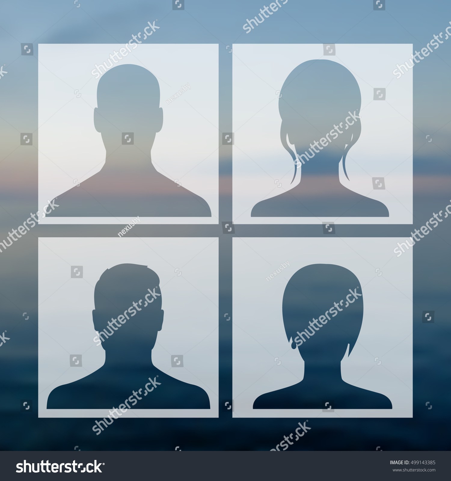 Avatars Set Transparent Squares Stock Vector (Royalty Free) 499143385 ...