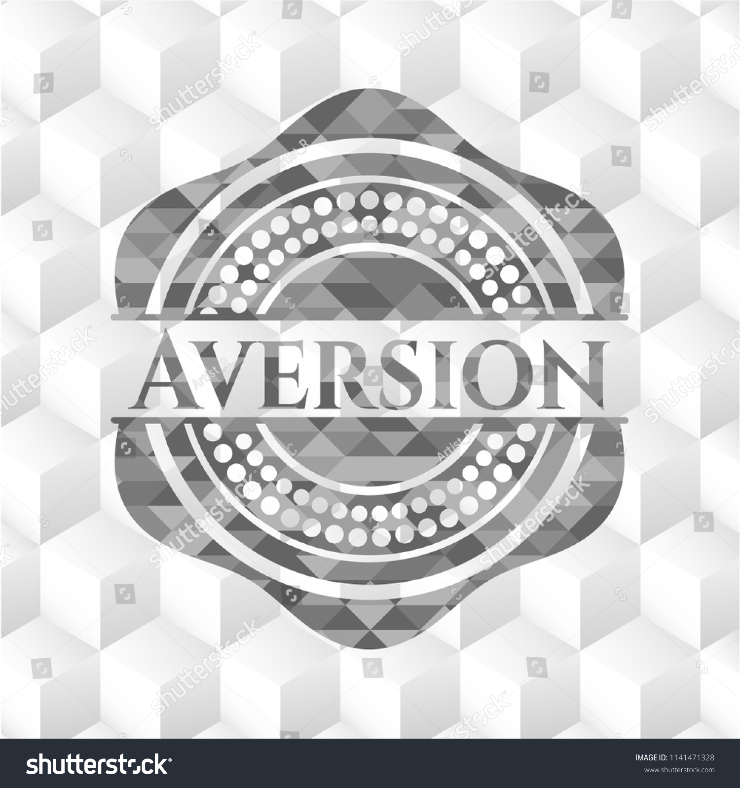 Aversion Grey Badge Geometric Cube White Stock Vector (Royalty Free ...