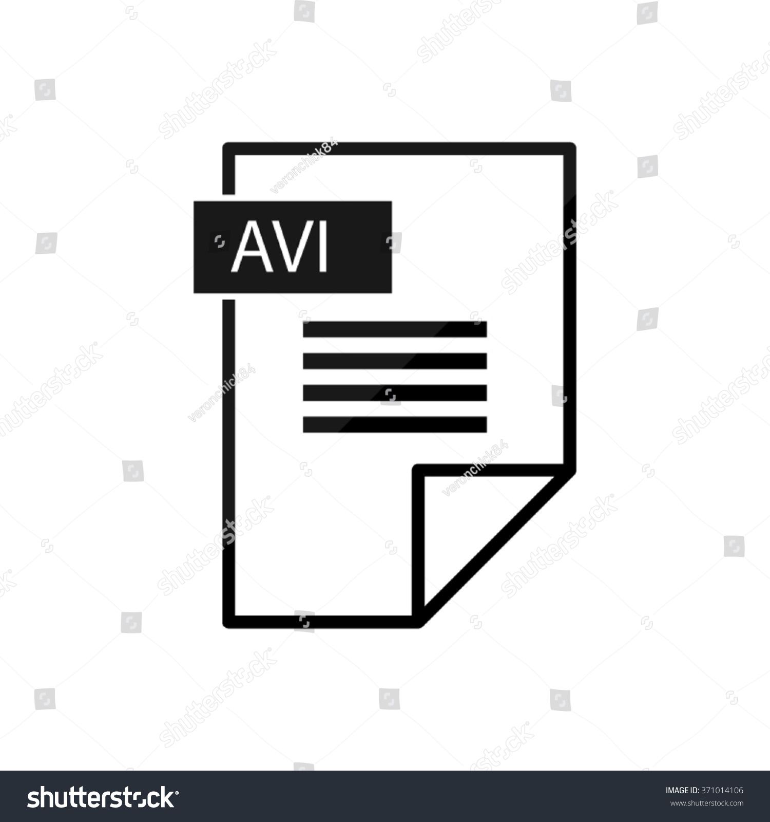 Avi Icon Black Vector Icon Stock Vector (Royalty Free) 371014106 ...