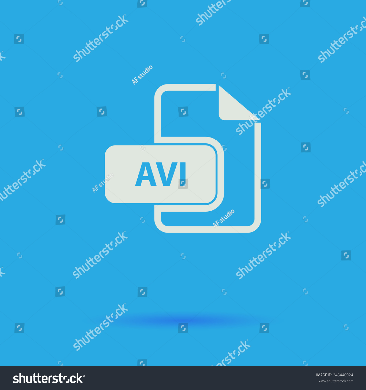 Avi White Flat Vector Simple Icon Stock Vector (Royalty Free) 345440924 ...