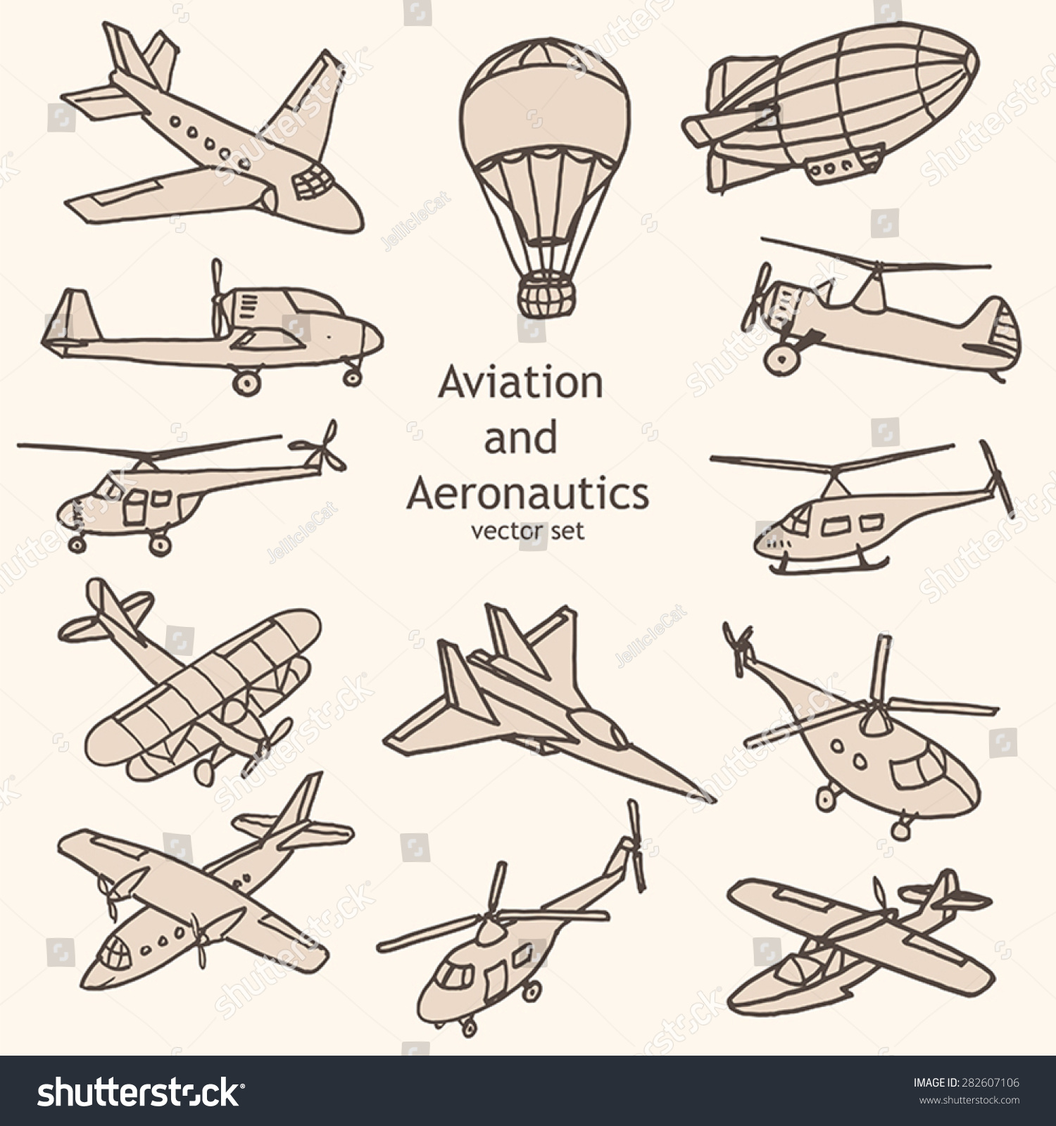 Aviation Aeronautics Vector Set Stock Vector (Royalty Free) 282607106 ...
