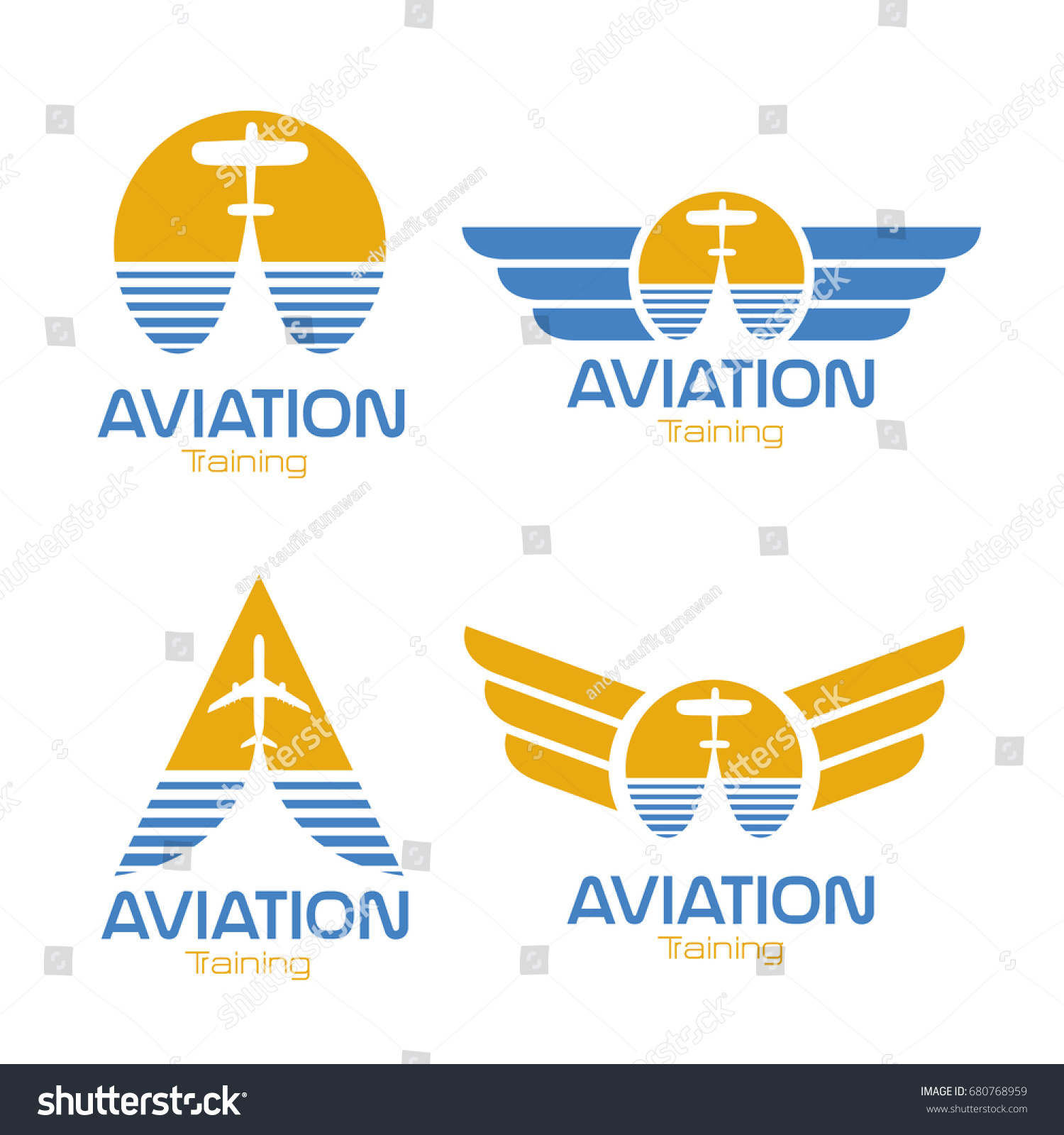 Aviation Logo Stock Vector (Royalty Free) 680768959 | Shutterstock