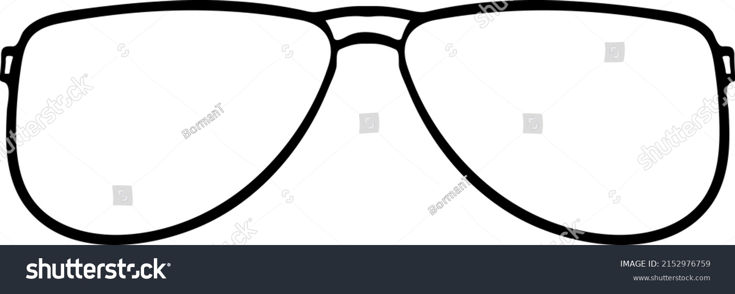 Aviator Glasses Isolated Vector Simple Frame Stock Vector (Royalty Free ...