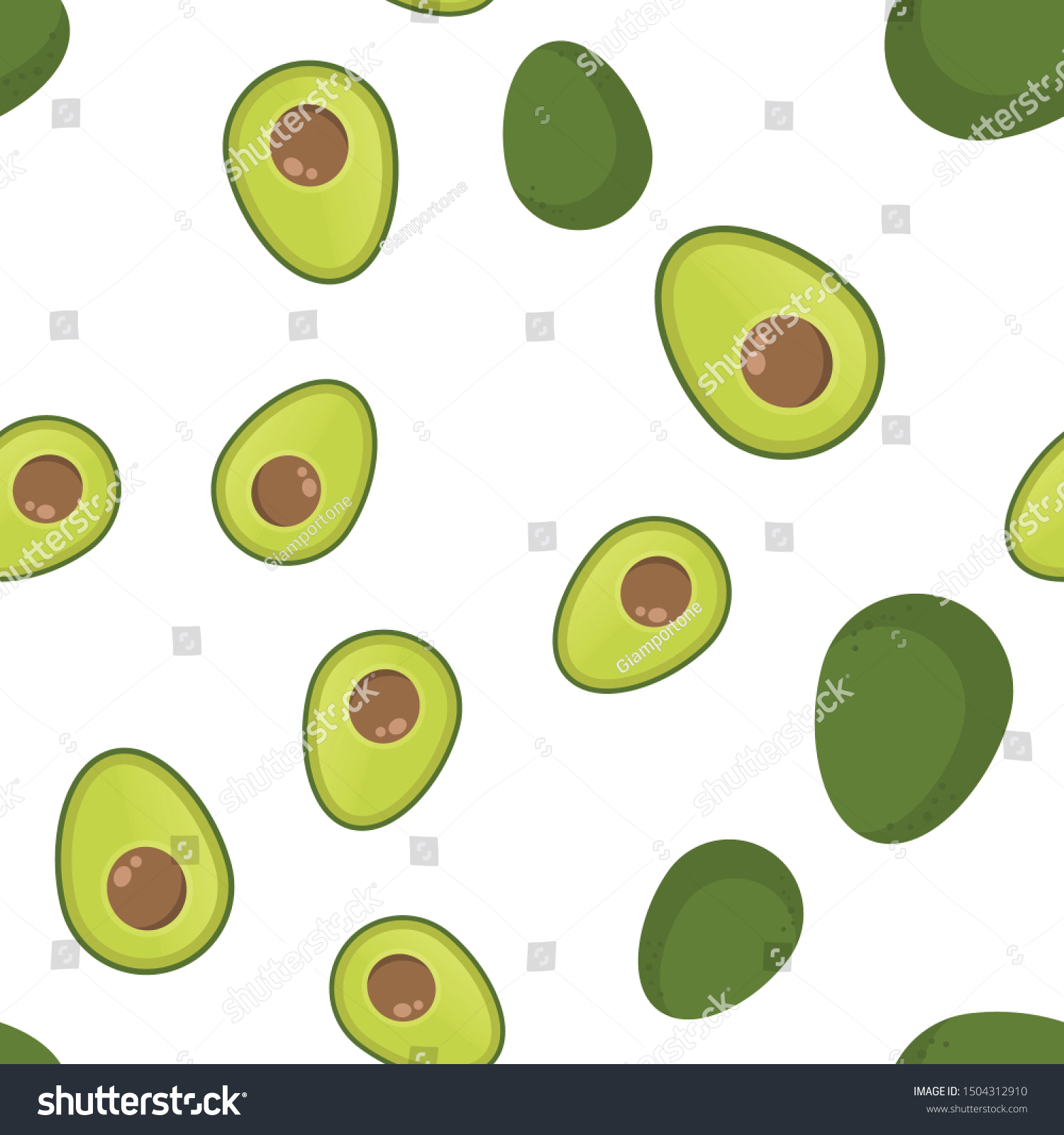 Avocado Seamless Pattern Avocados Texture Stock Vector (Royalty Free ...