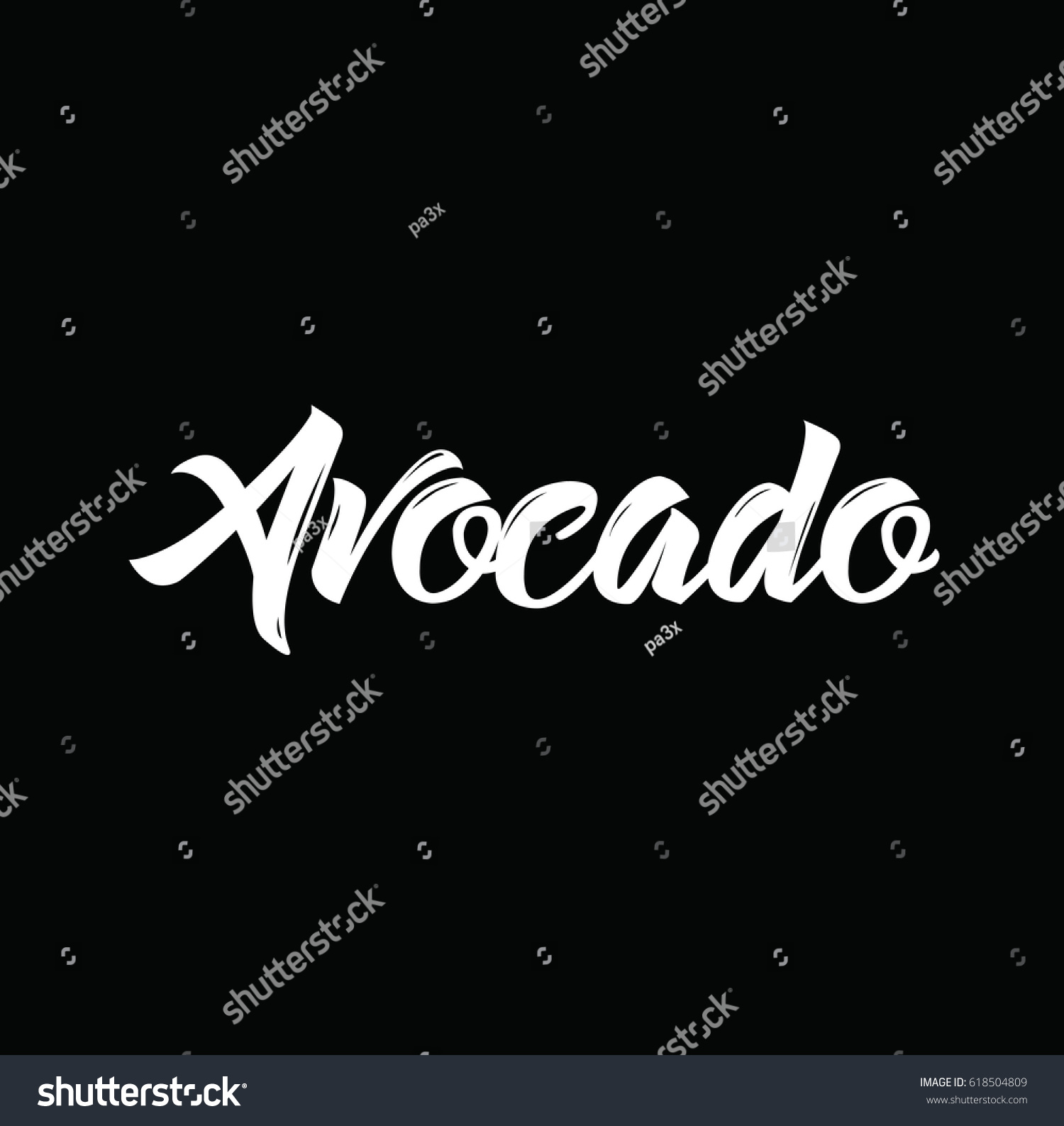 Avocado Text Design Vector Calligraphy Typography: vector de stock ...