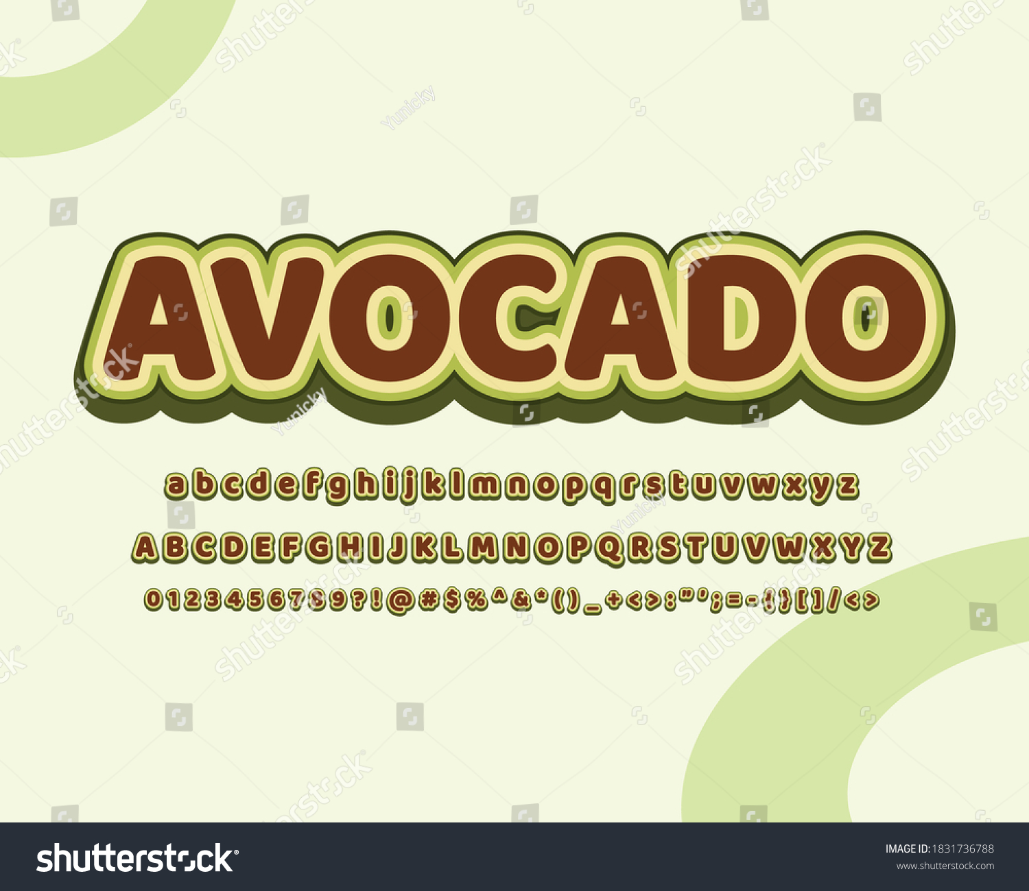 Avocado Text Style Effect Vector Illustration Stock Vector (Royalty ...