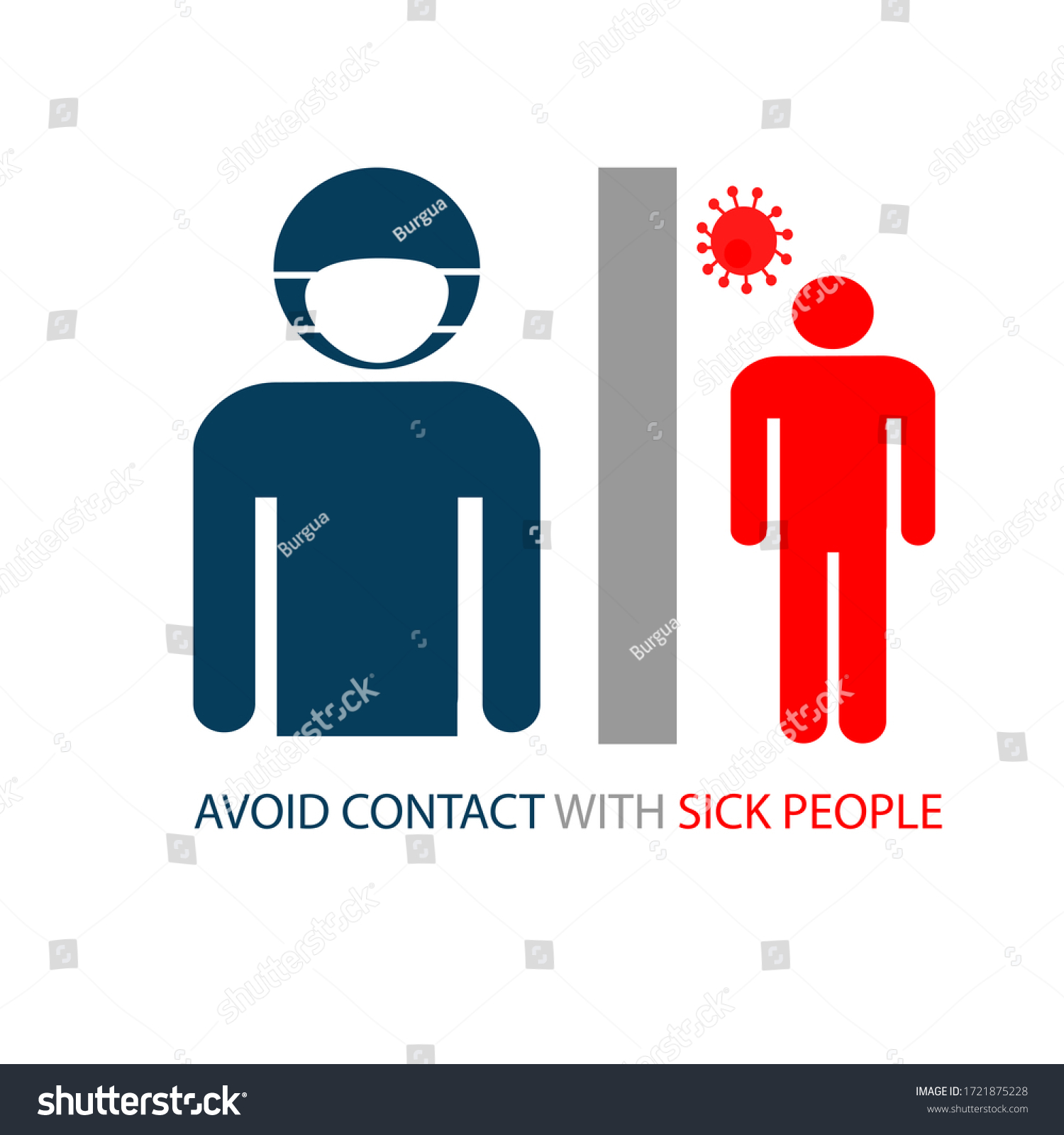 Avoid Contact Sick People Poster Vector Stock Vector (Royalty Free ...