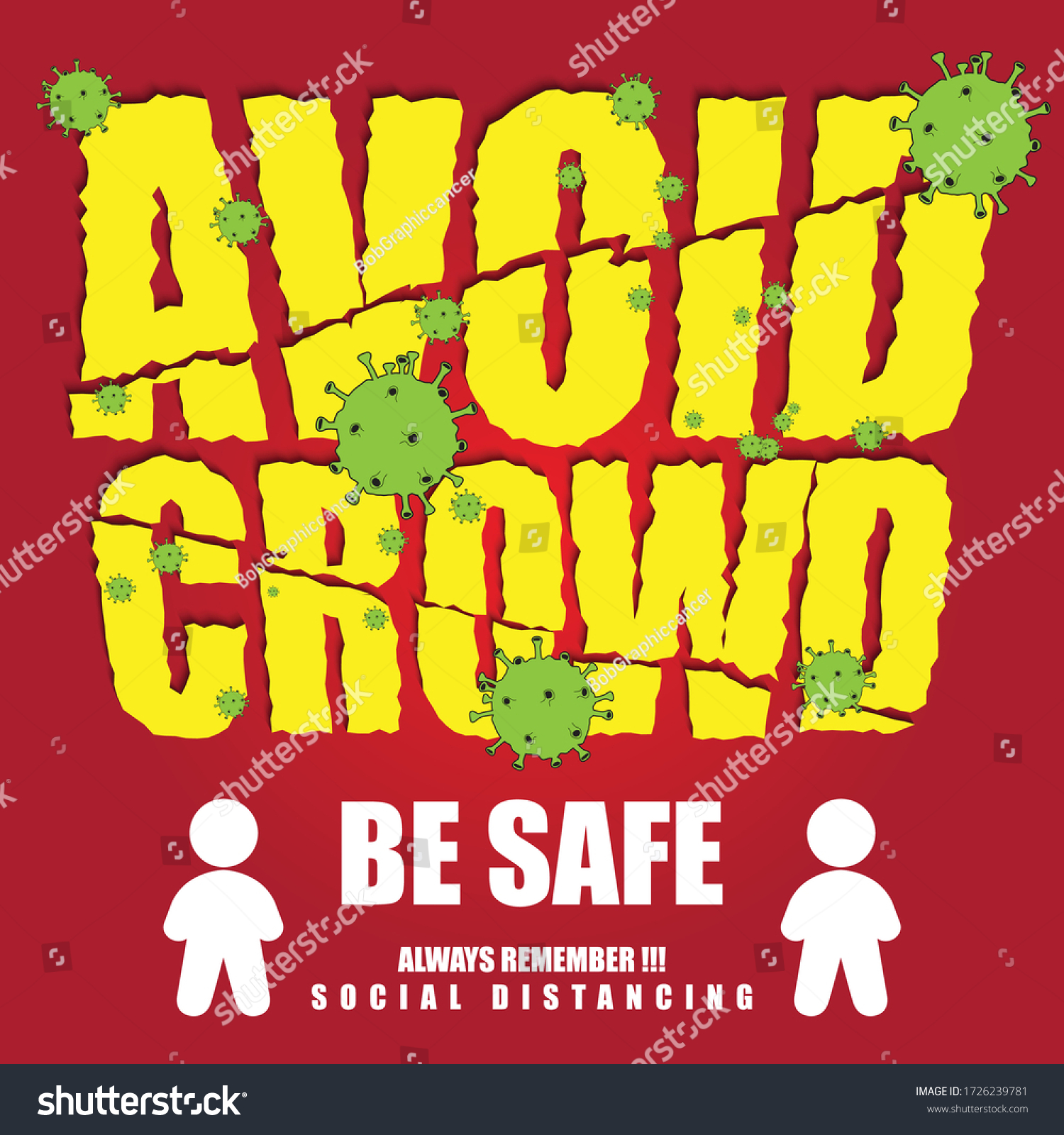 Avoid Crowd Sentences Surrounded By Covid19 Stock Vector (Royalty Free ...