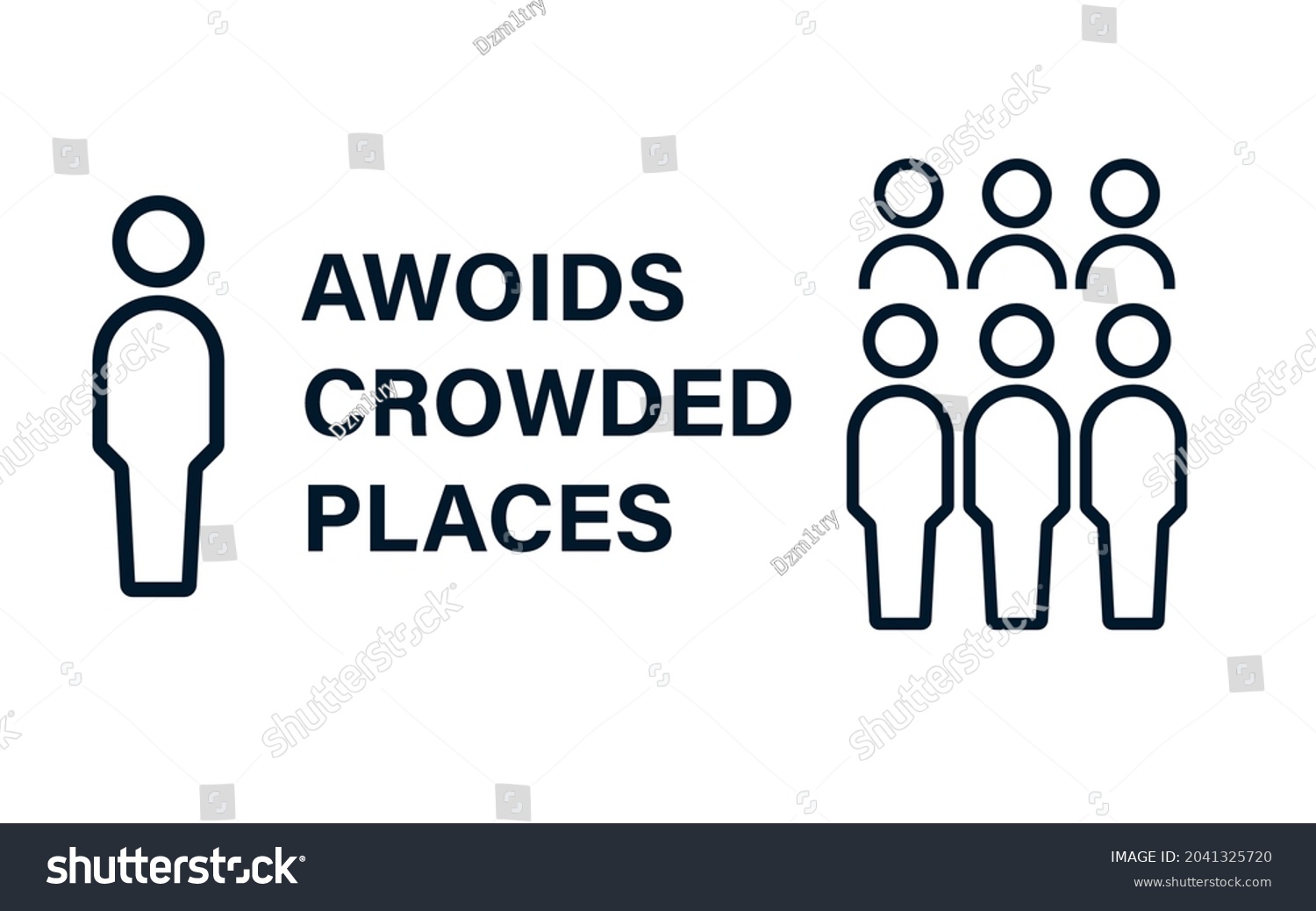 Evitar la imagen de lugares concurridos.: vector de stock (libre de ...