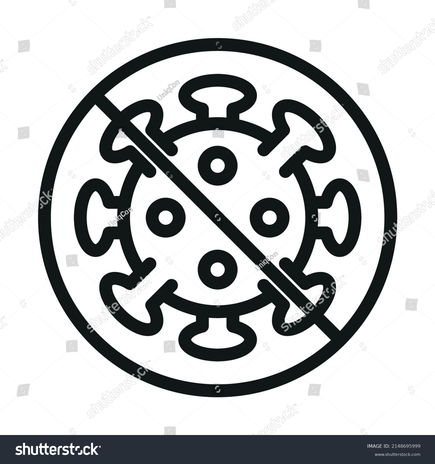 Avoid Virus Icon Black On White Stock Vector (Royalty Free) 2148695999 ...