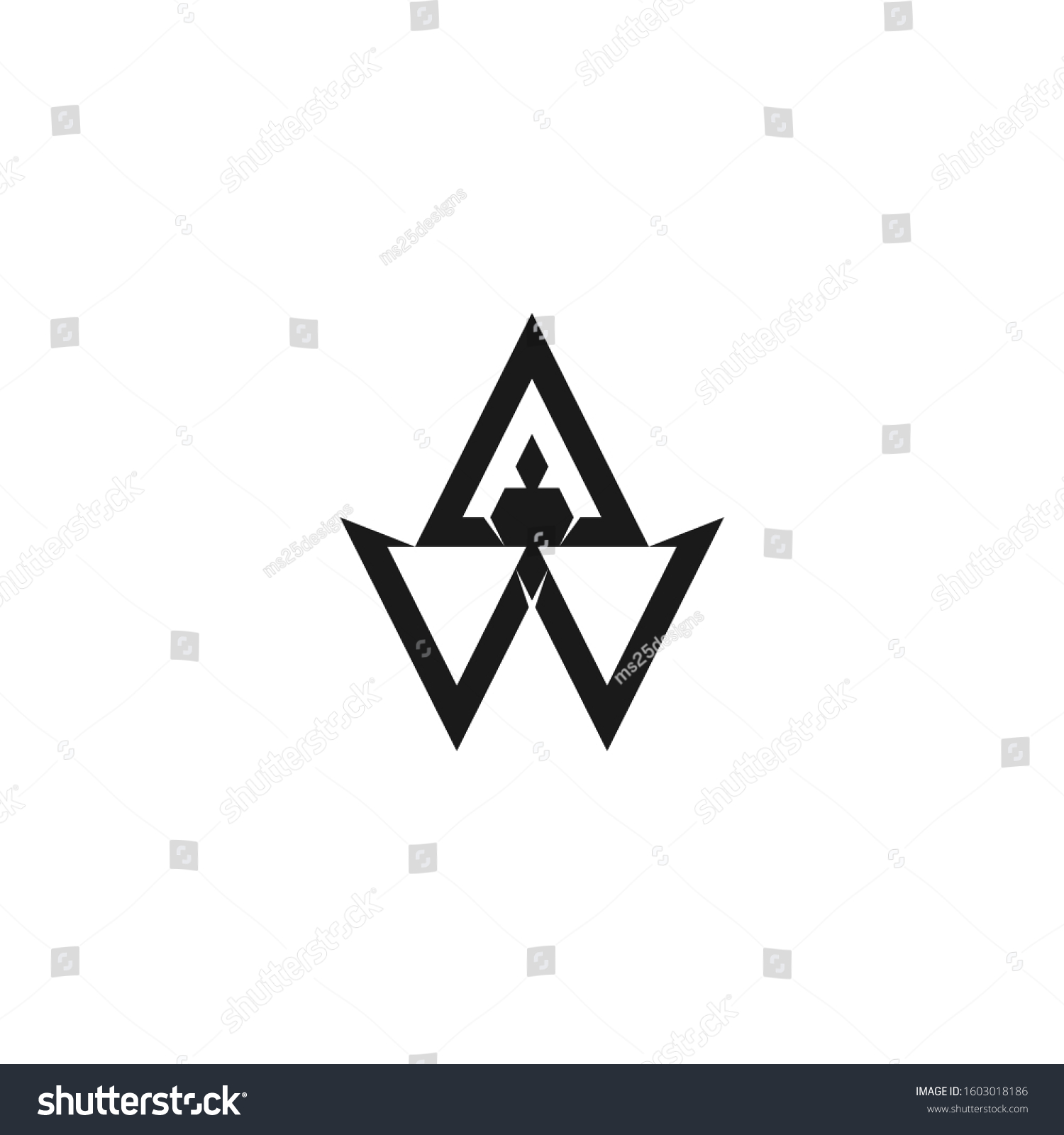Aw Art Icon Logo Vector Stock Vector (Royalty Free) 1603018186