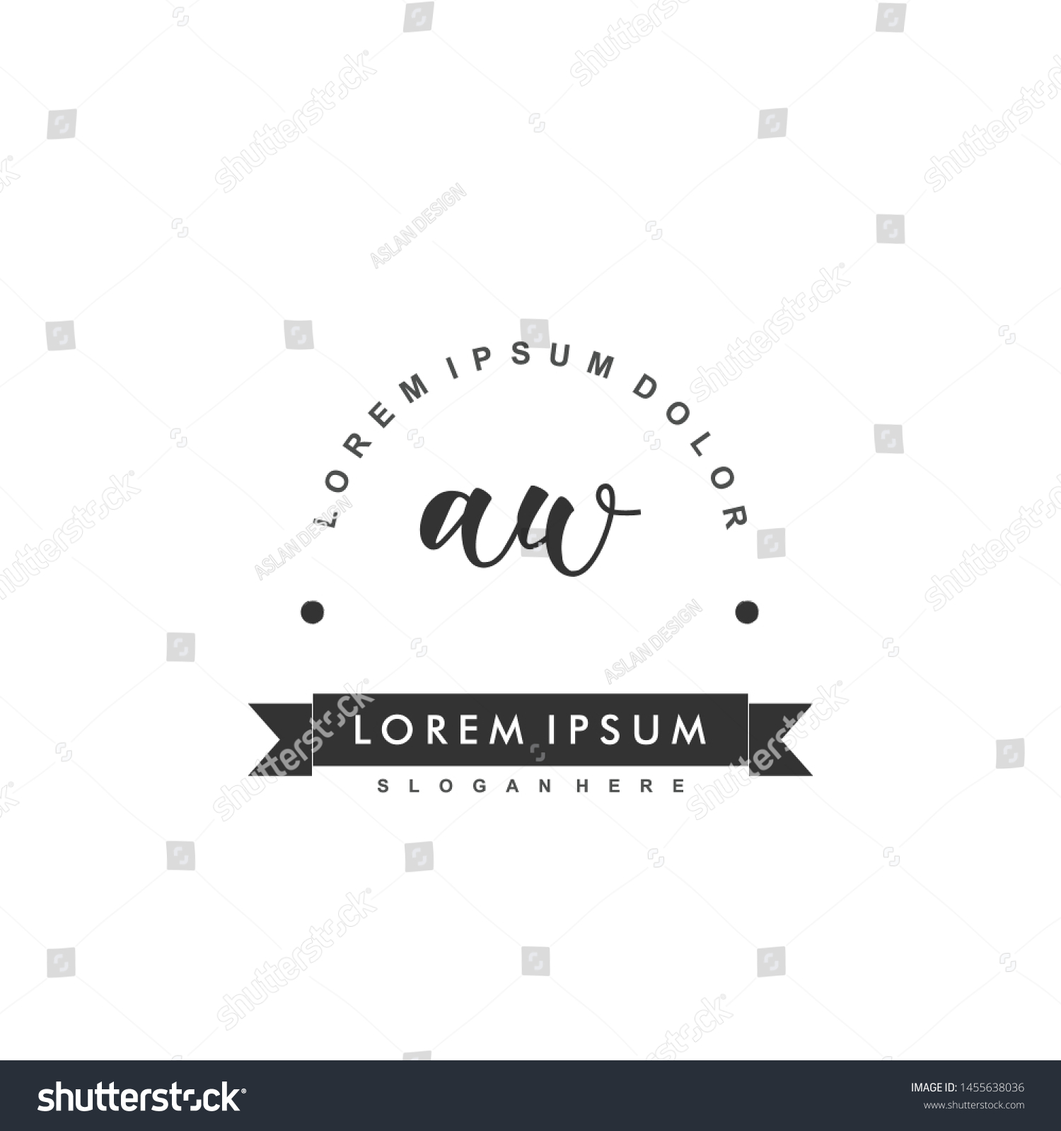 Aw Initial Beauty Monogram Logo Vector: vector de stock (libre de ...
