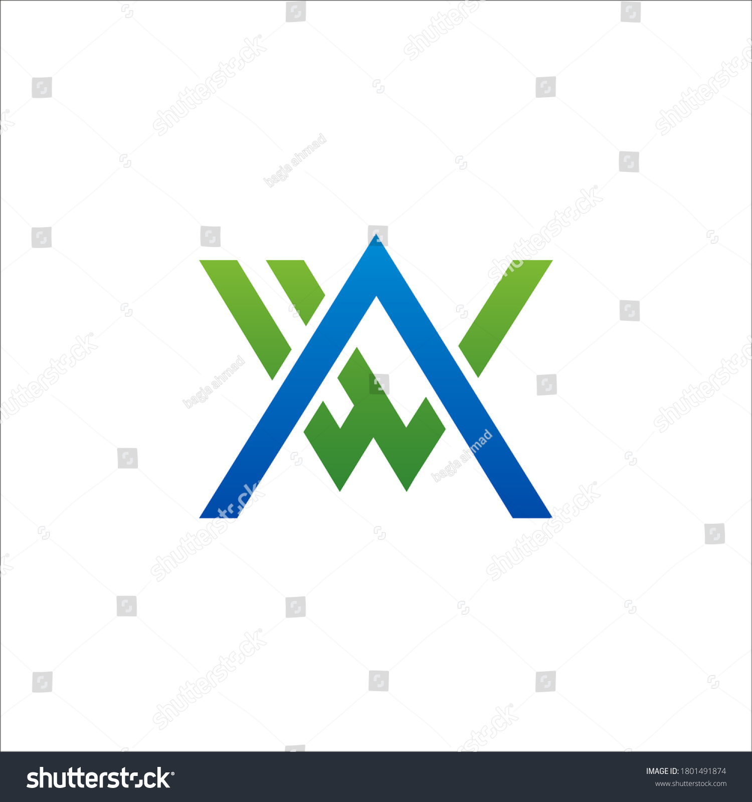 Aw Logo Design Vector Sign Stock Vector (Royalty Free) 1801491874 ...