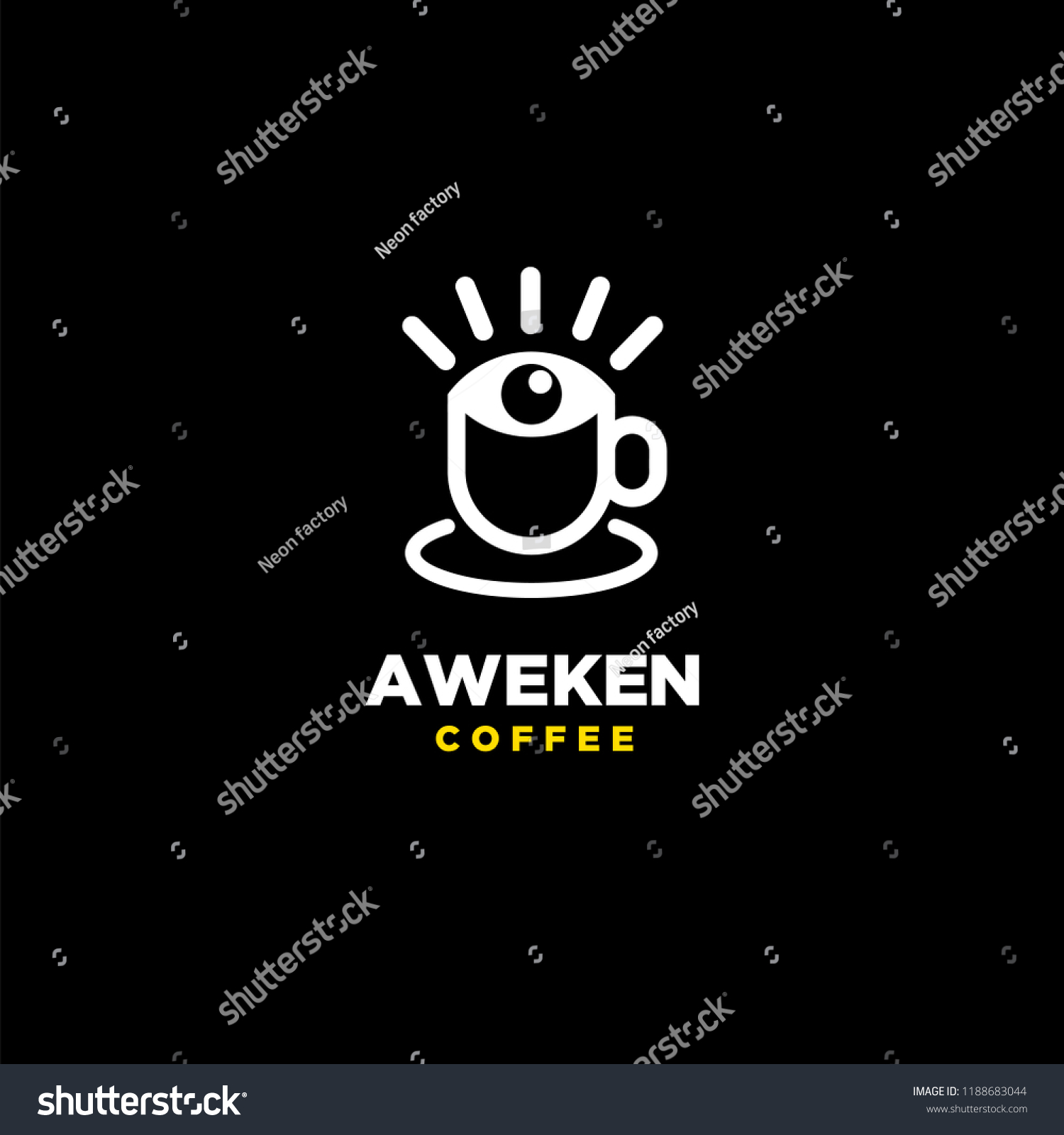 Awaken Coffee Logo Icon Designs Vector Stock Vector (Royalty Free ...