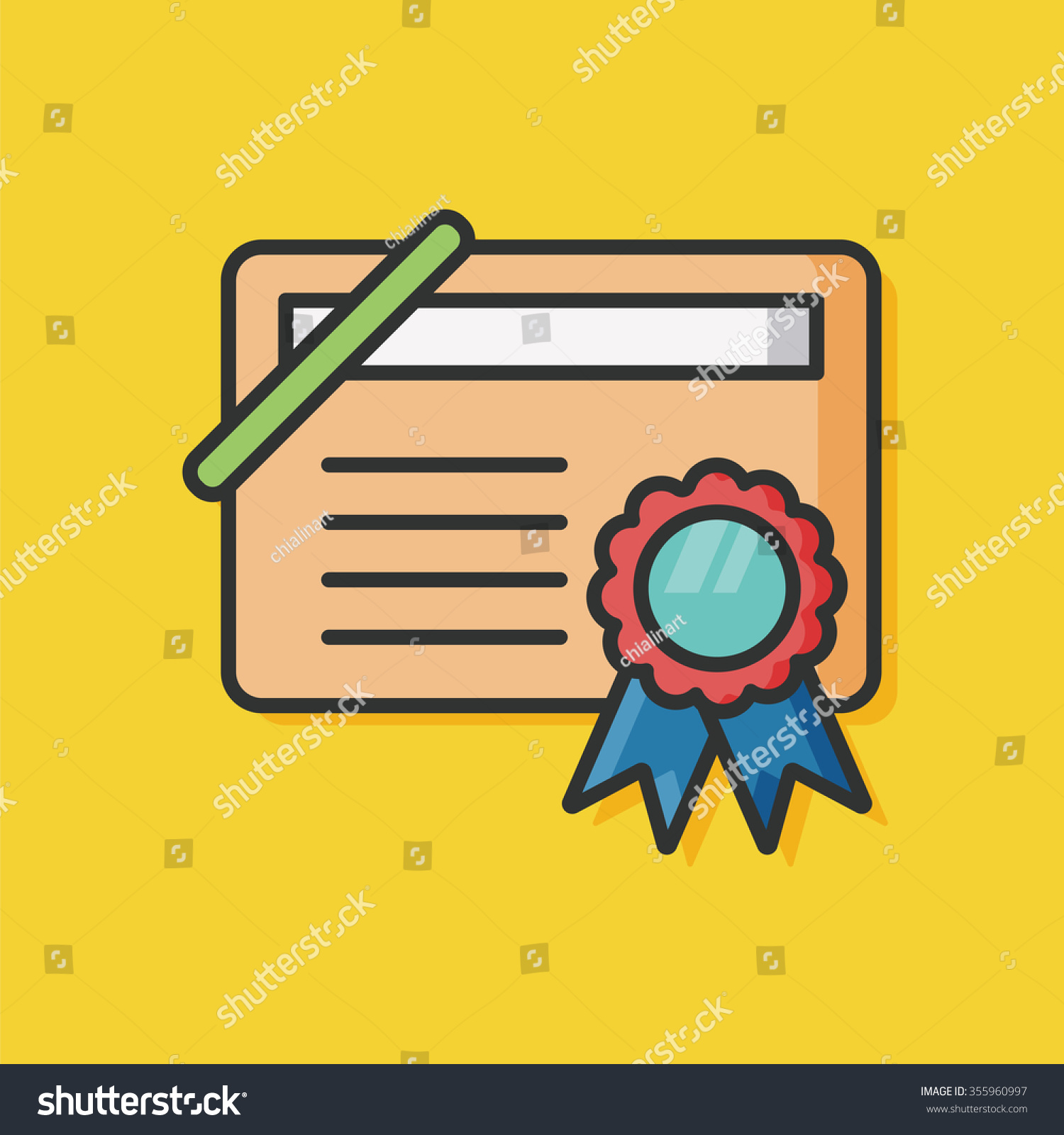 Award Certificate Paper Icon Stock Vector (Royalty Free) 355960997