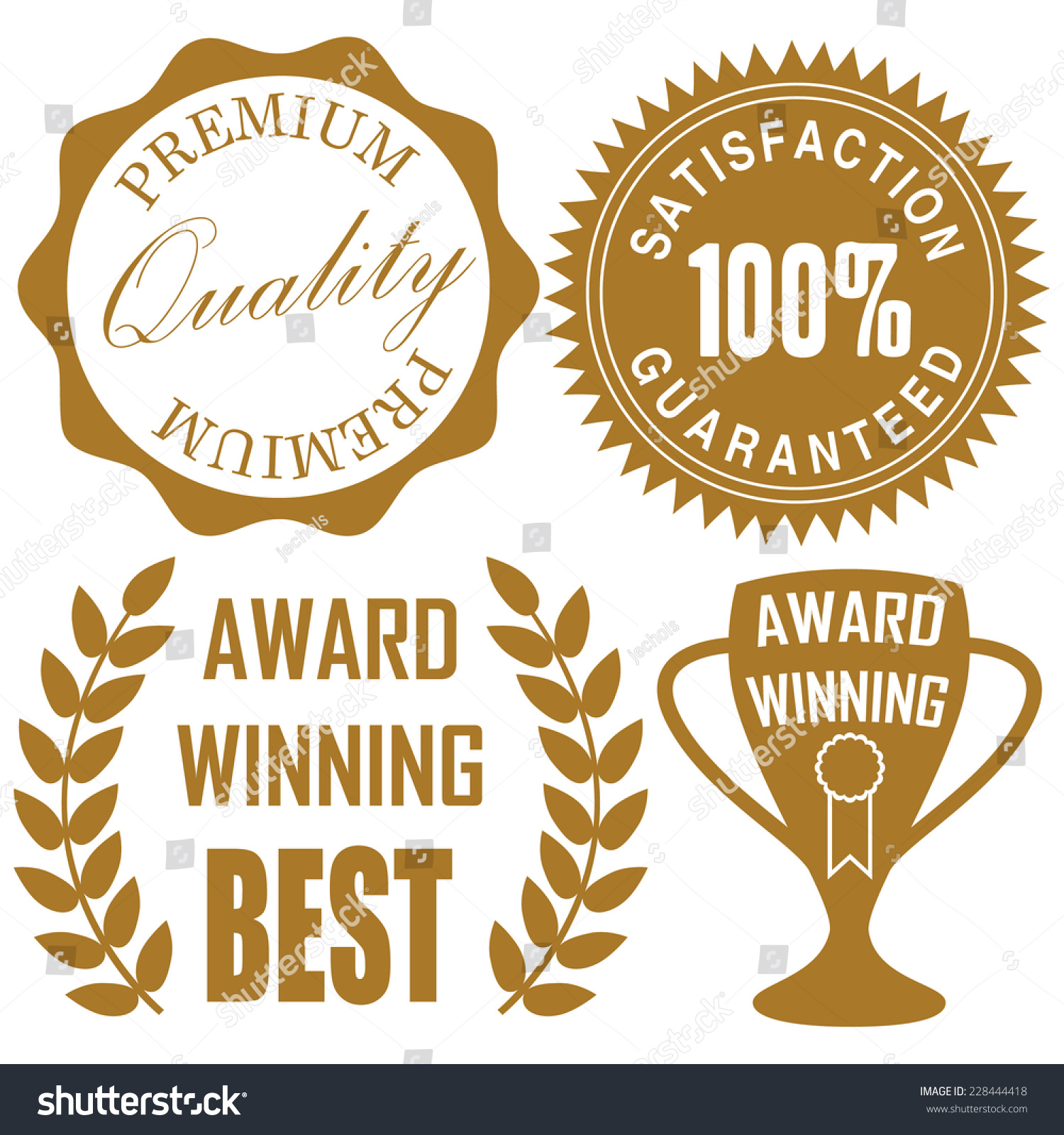 Award Logos Quality Satisfaction Guaranteed Stock Vector (Royalty Free ...