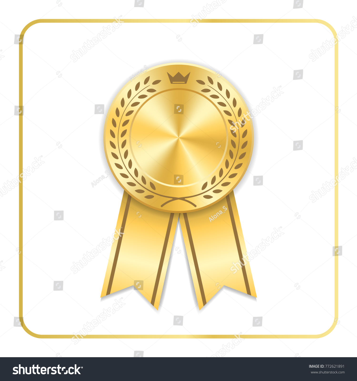 Award Ribbon Gold Icon Blank Medal: vector de stock (libre de regalías ... Award Ribbon Gold Icon Blank Medal: vector de stock (libre de regalías ...
