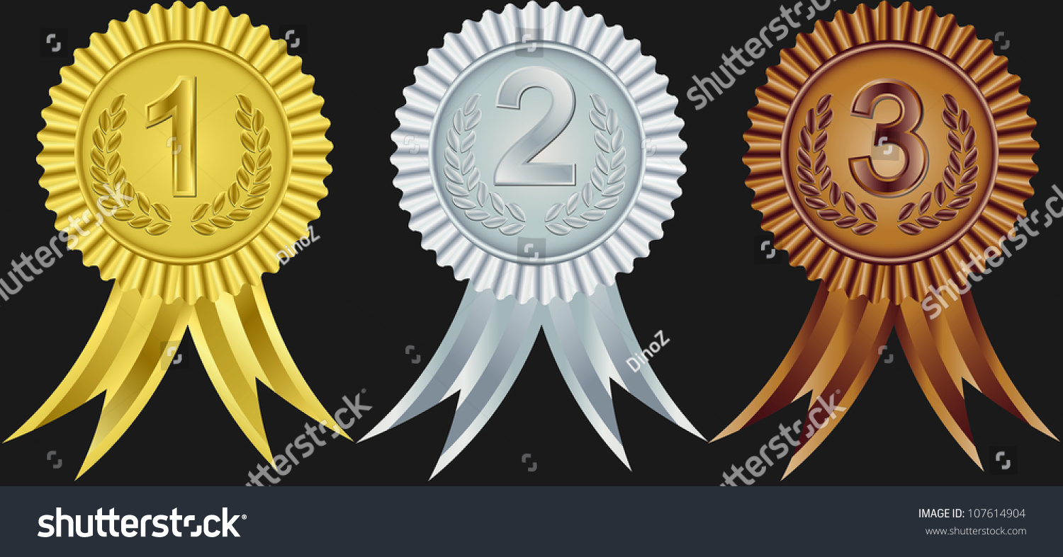 Award Ribbons First Second Third Place Stock Vector (Royalty Free ...