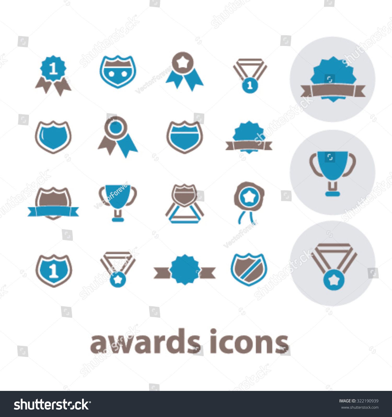 Awards Icons Stock Vector 322190939 : Shutterstock