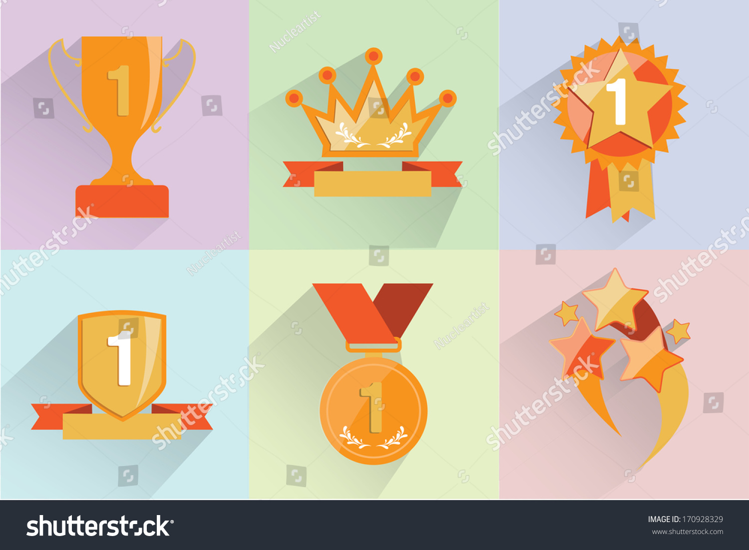 Awards Flat Design Style Vector Illustration Stock Vector (Royalty Free ...