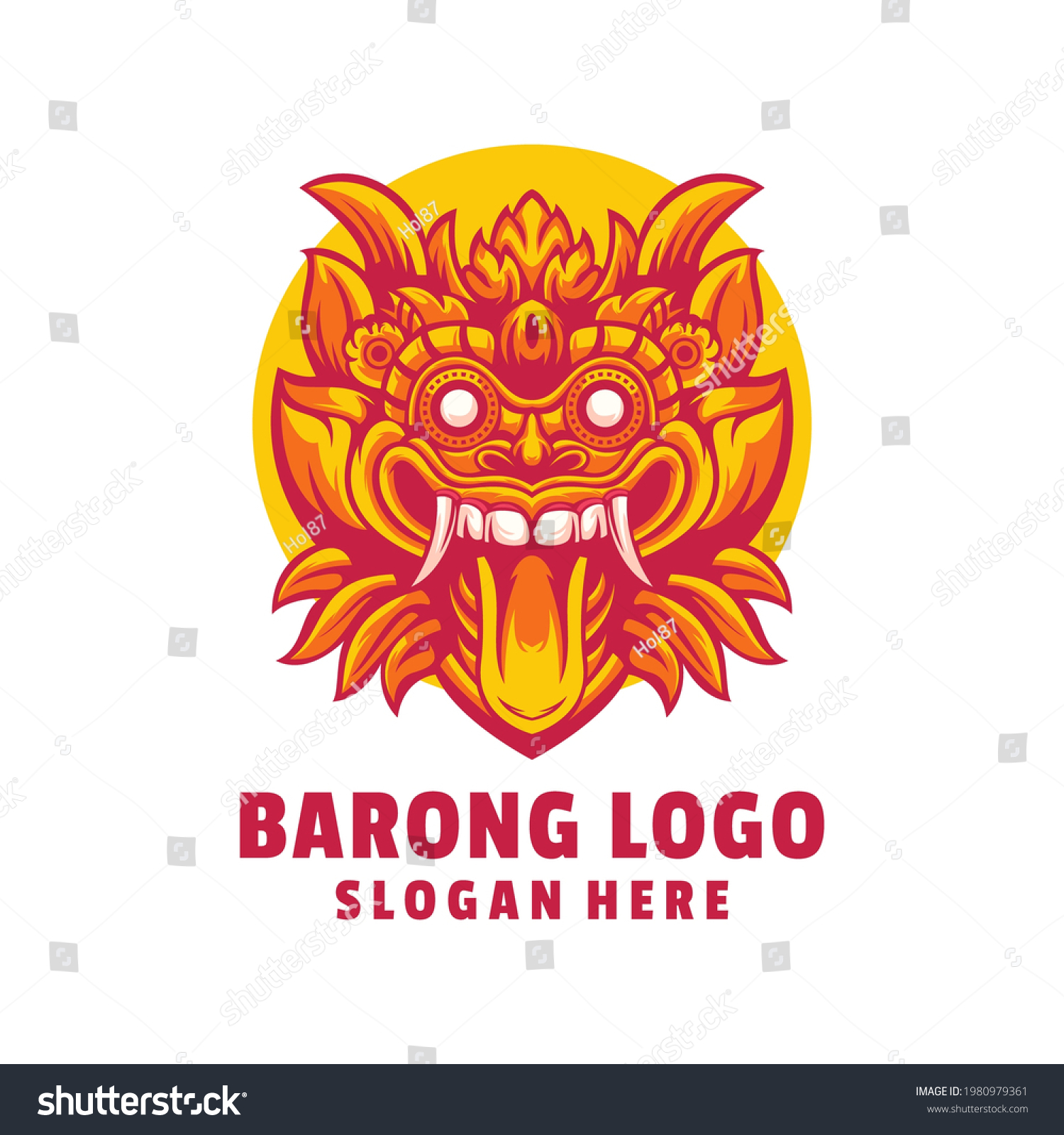 312 Bali logo barong Gambar, Foto Stok & Vektor | Shutterstock