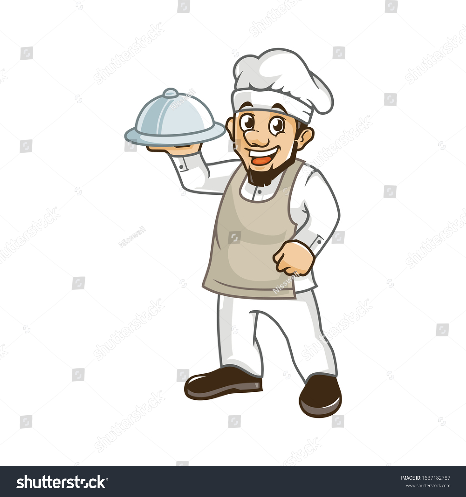 Awesome Bearded Chef Logo Mascot Vector Stock Vector (Royalty Free ...