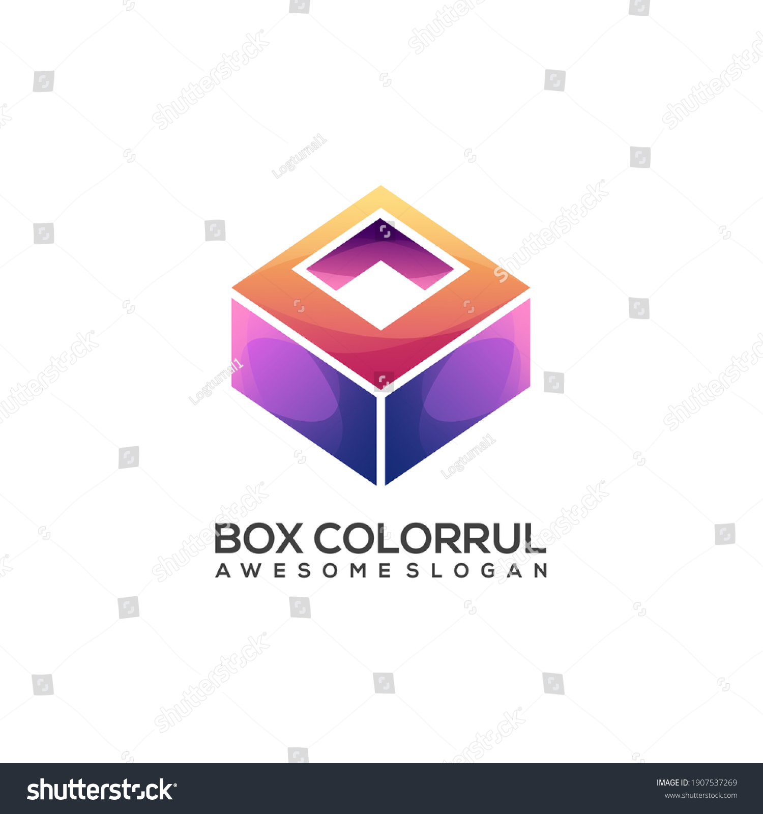 Awesome Box Logo Colorful Gradient Vector Stock Vector (Royalty Free ...