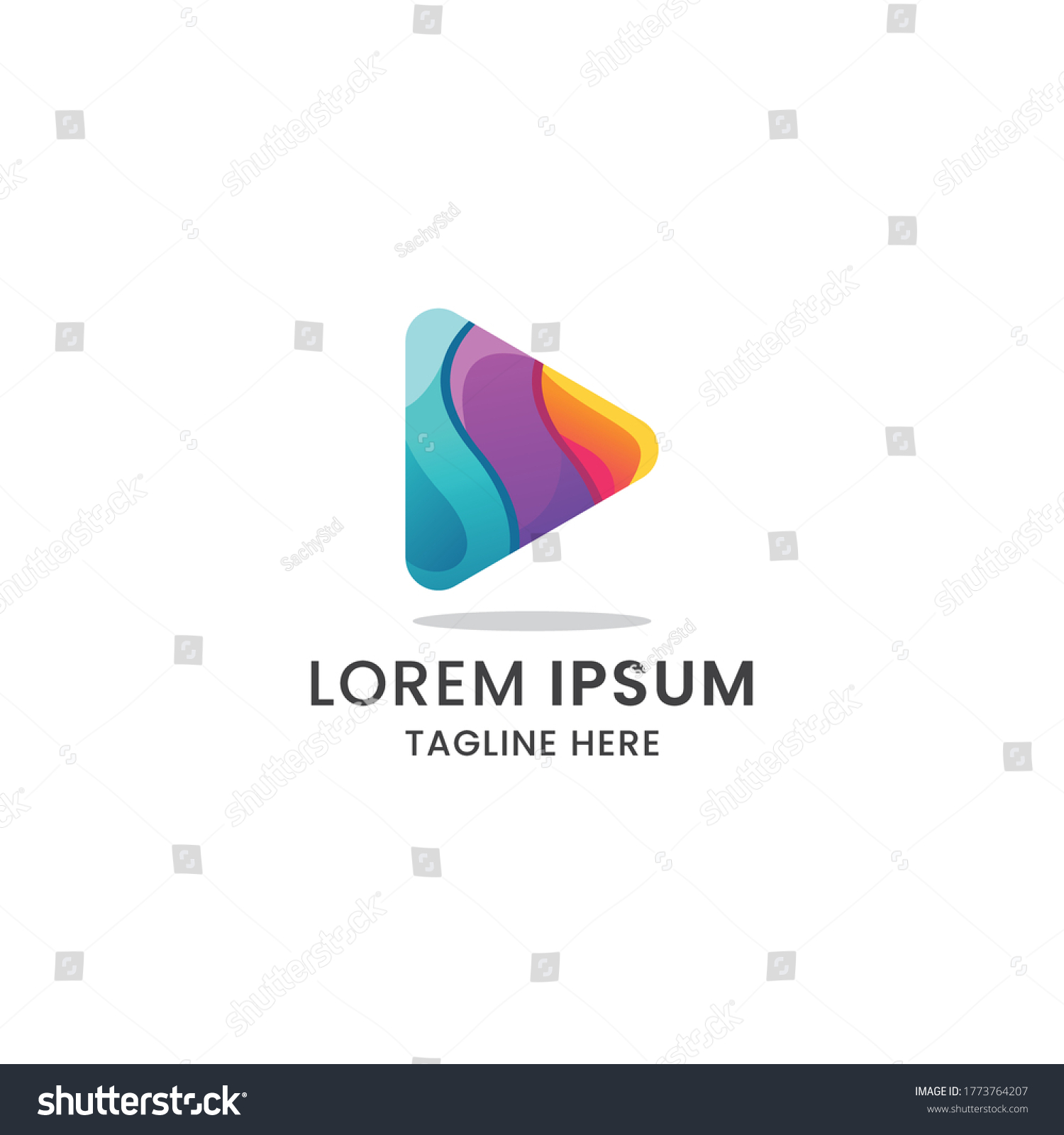 Awesome Colorful Gradient Play Button Logo Stock Vector (Royalty Free ...